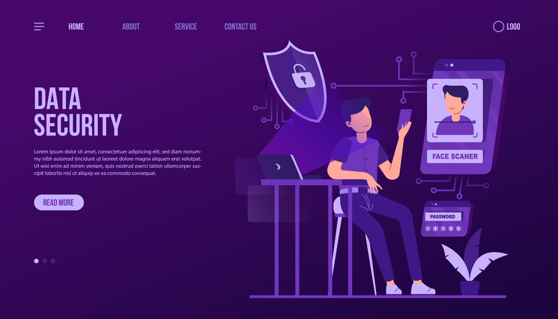 Data Security Landing Page Template 6658764 Vector Art at Vecteezy