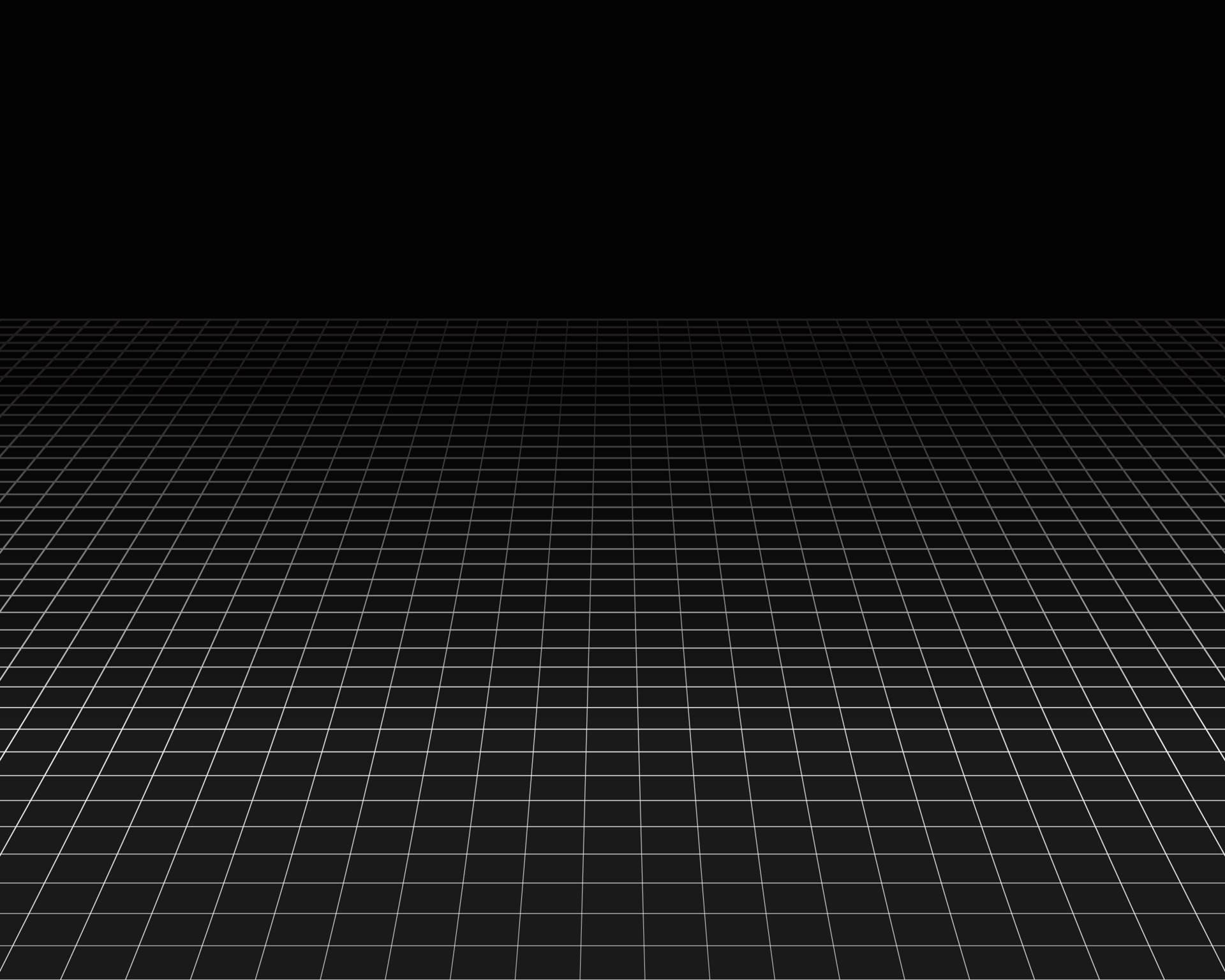 Wireframe Perspective Grid White Infinity Mesh On Black Background Abstract Retro Style