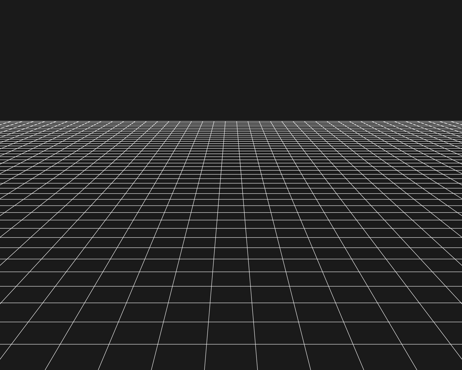 Wireframe Perspective Grid White Infinity Mesh On Black Background Abstract Retro Style