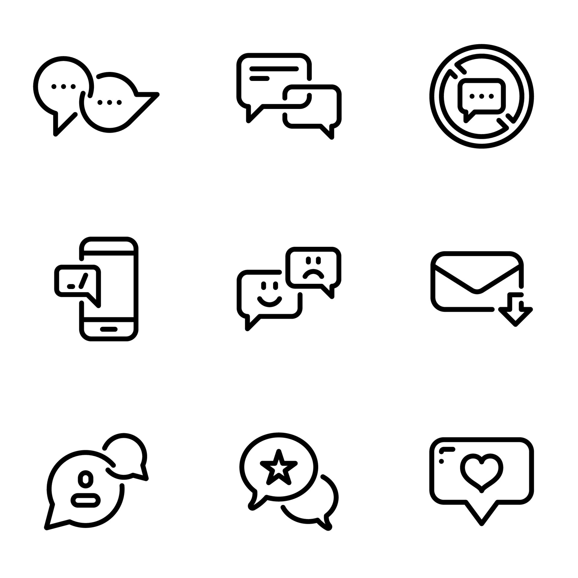 Simple Set of Message Related Vector Line Icons 6661126 Vector Art at ...