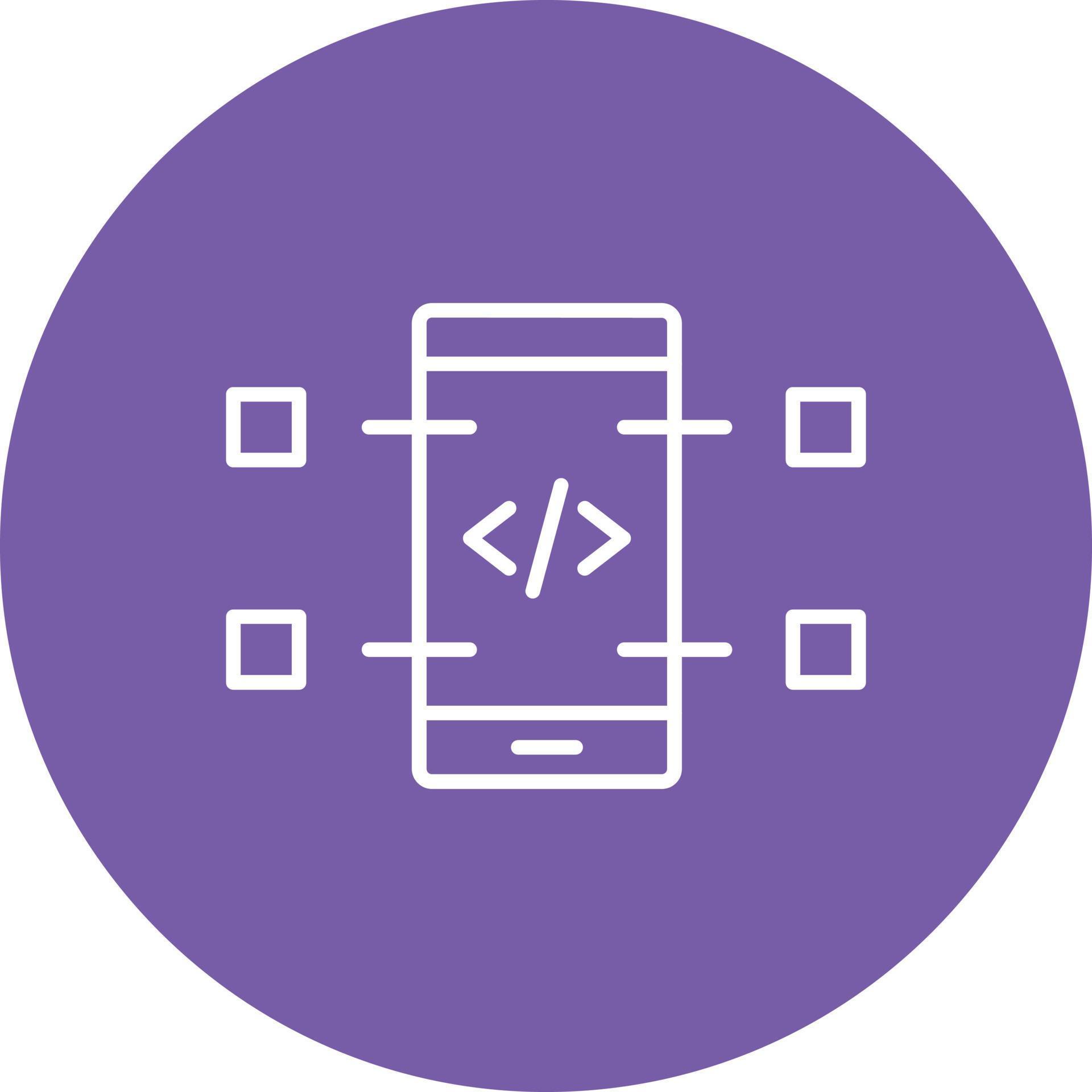 Mobile Coding Line Circle Background Icon 6674464 Vector Art at Vecteezy