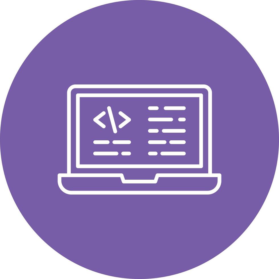 Laptop Coding Line Circle Background Icon 6674991 Vector Art at Vecteezy