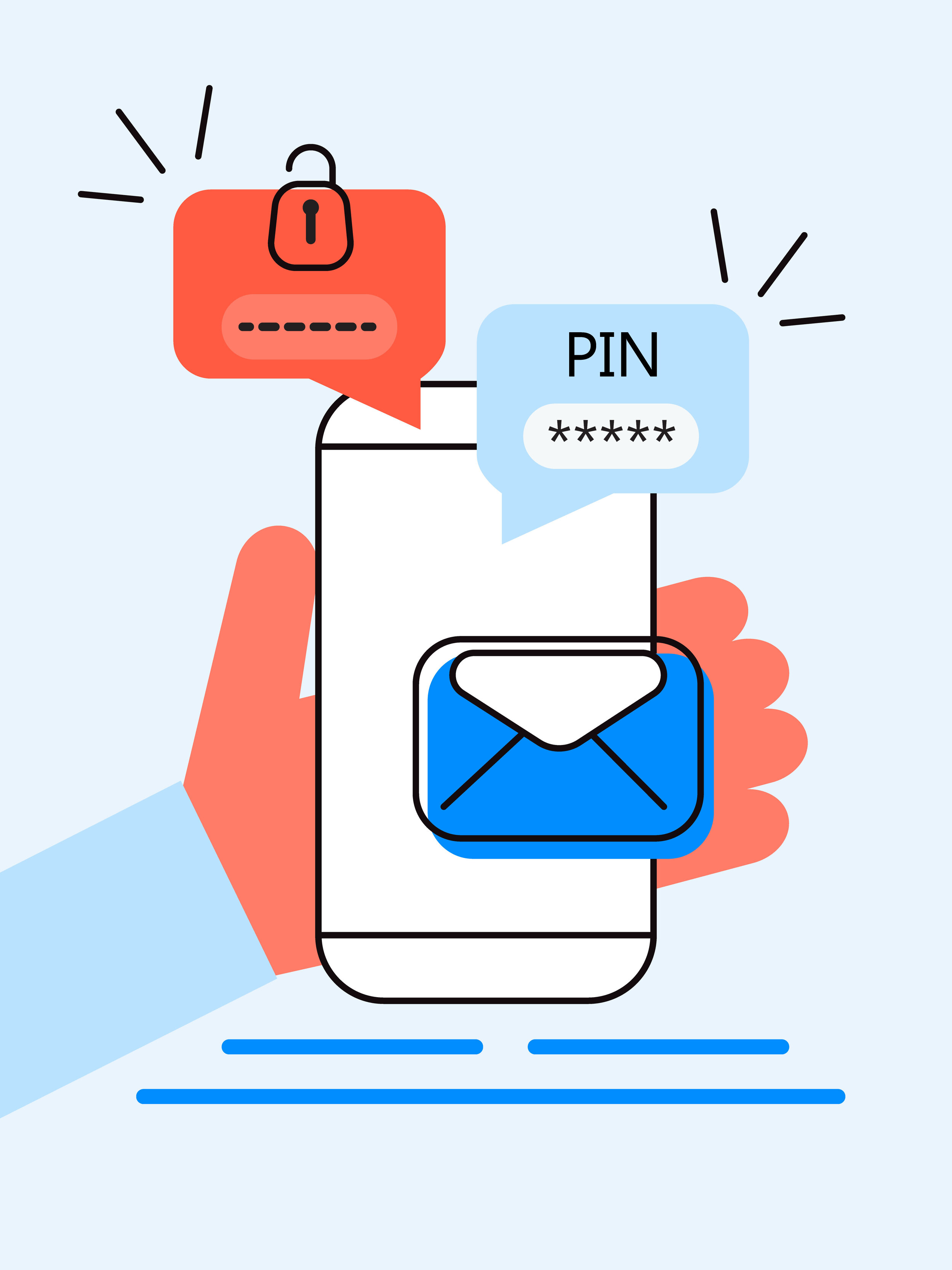 Verification Pin Code Security Code Message Smartphone With E Mail