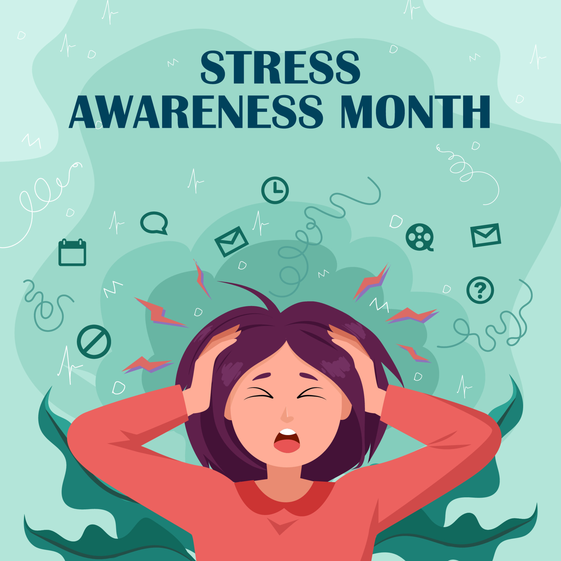 Stress Awareness Month Concept 6682484 Vector Art at Vecteezy Stress Awareness Month Concept 6682484 Vector Art at Vecteezy