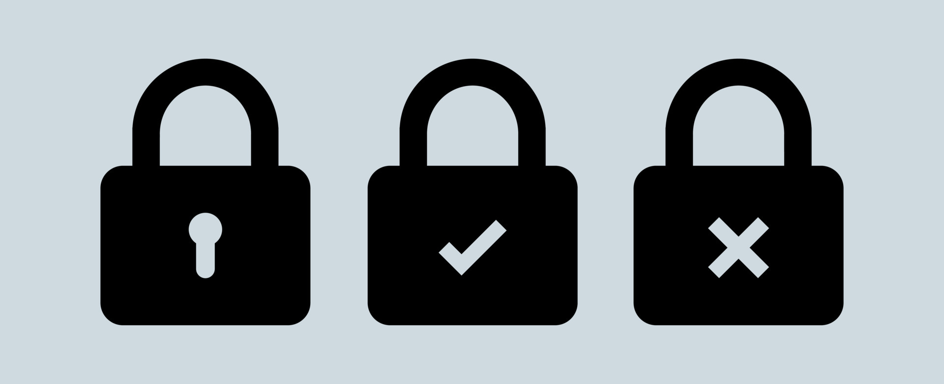 Padlock Icon Collection With Black Colours Security Lock Sign Secure