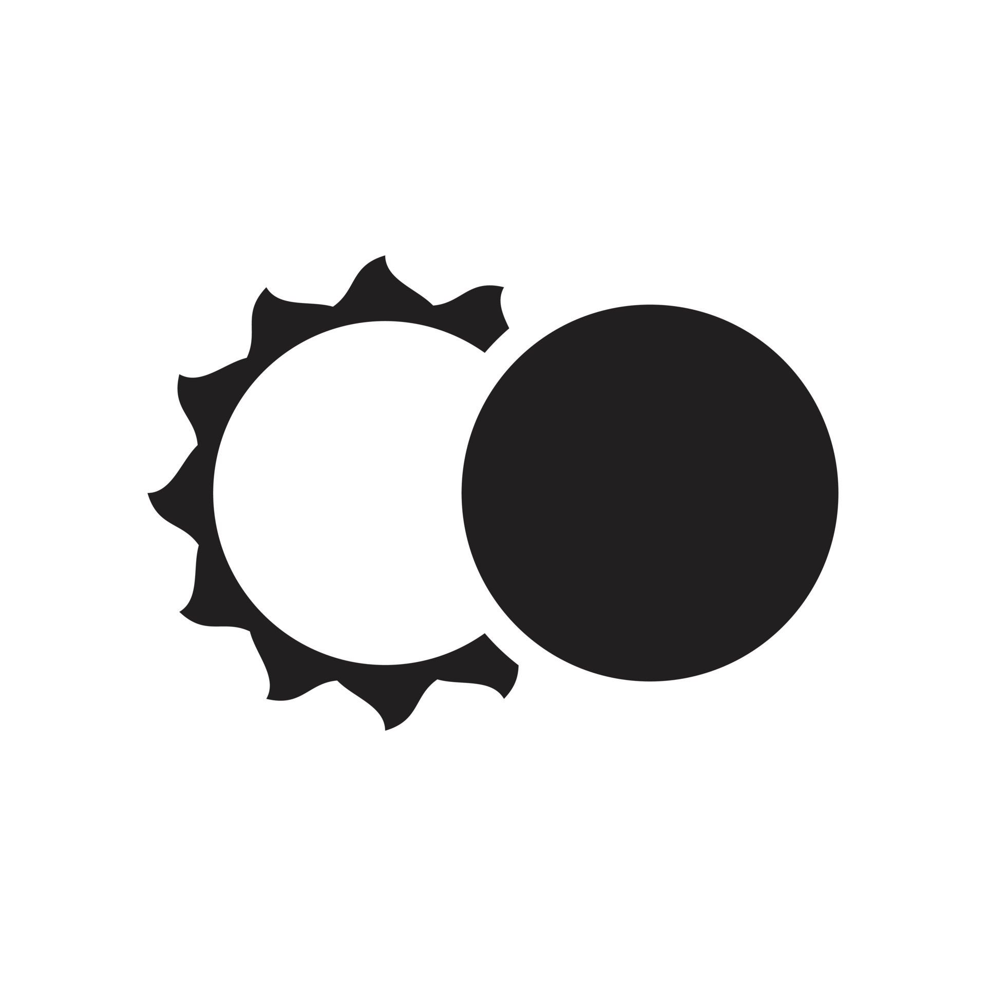 phases of solar and lunar eclipse vector icon template black color ...