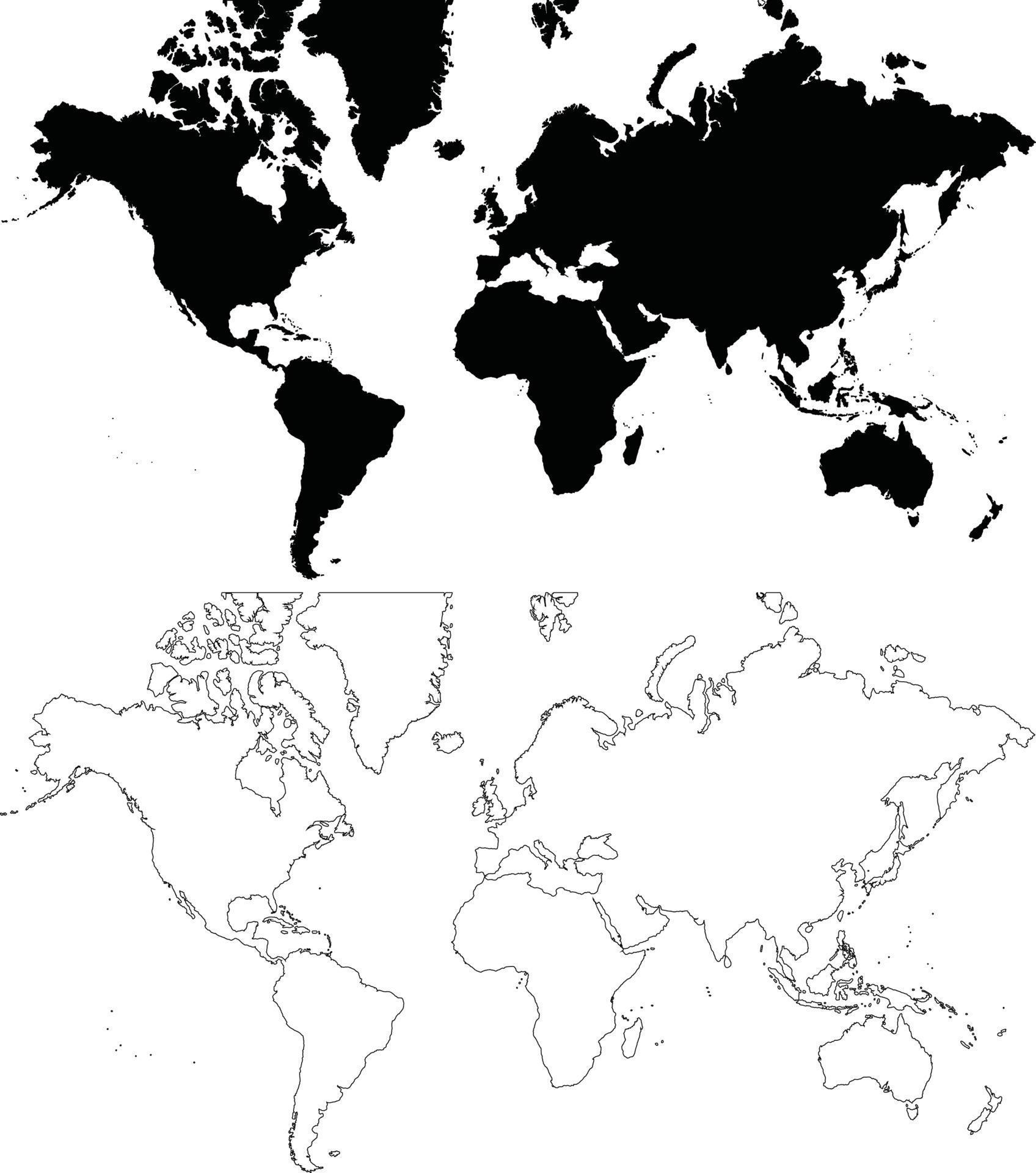 world map,Simple flat vector illustration,World Map Vector 6696632 ...