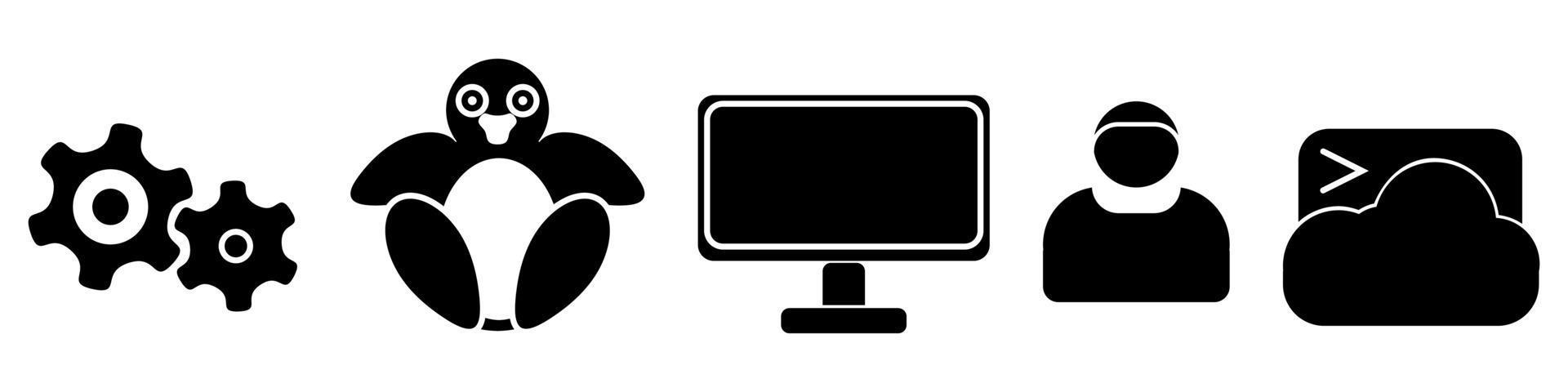 Linux system flat icons. simple flat style vector 6711470 Vector Art at ...