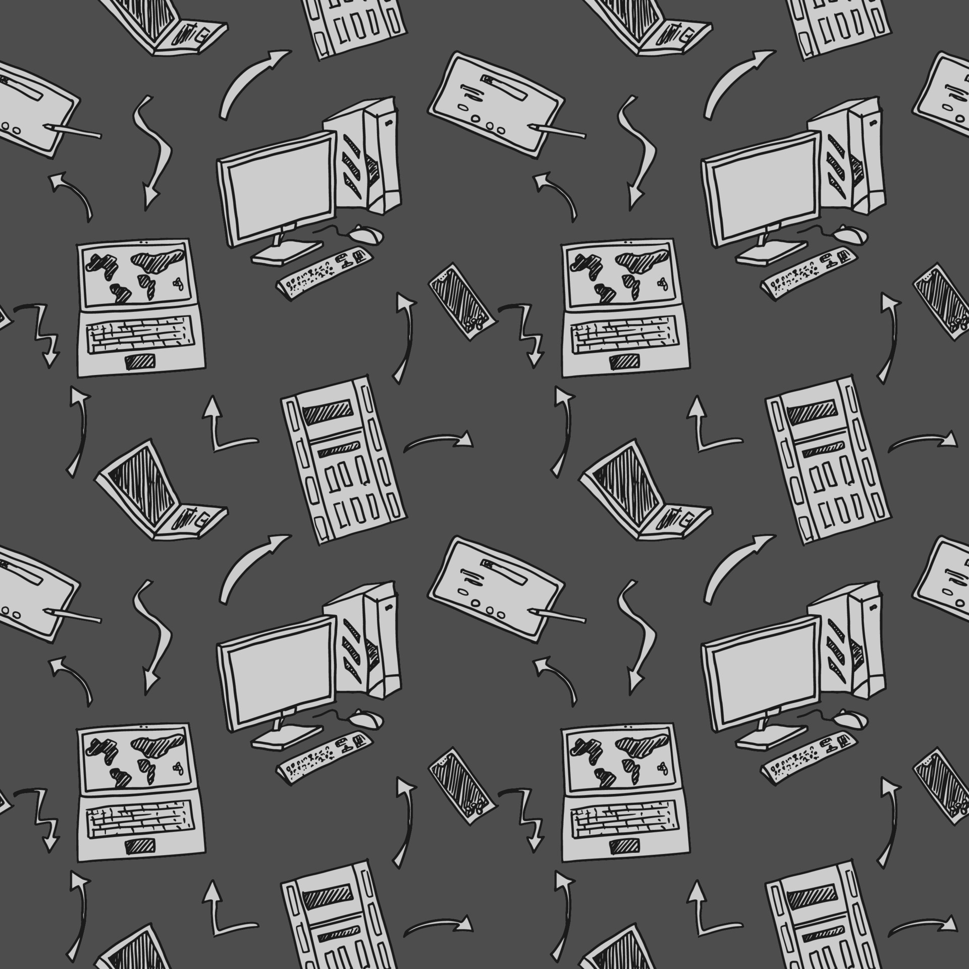 worldwide internet network computer seamless pattern 6711484 Vector Art ...