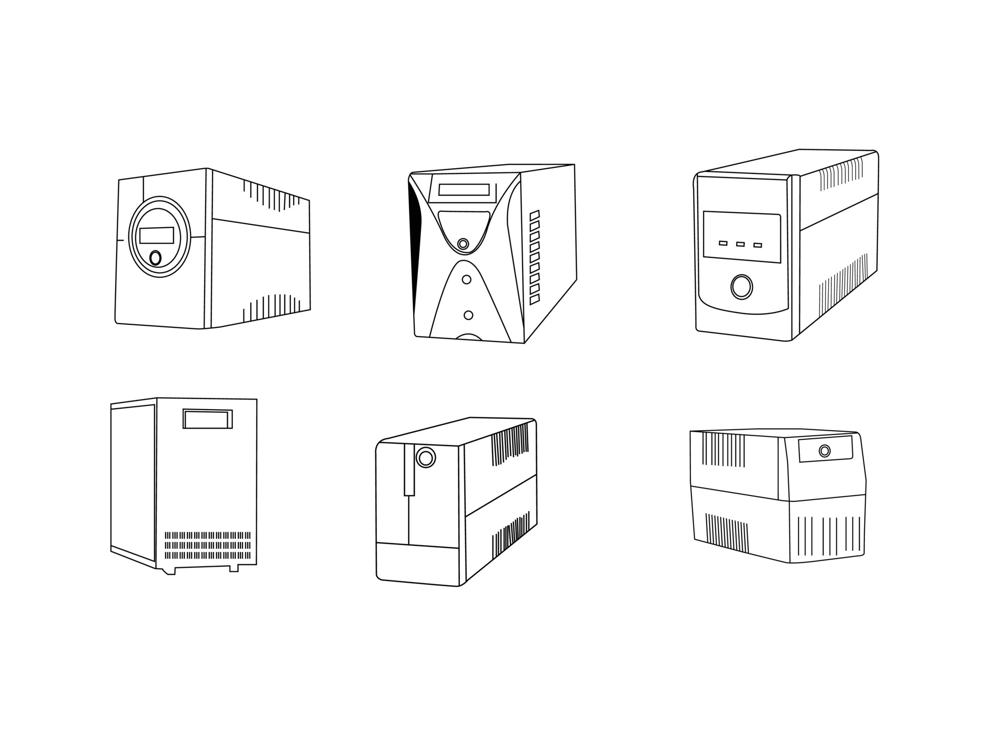 Grey Uninterruptible power supply UPS icon isolated on white background ... Grey Uninterruptible power supply UPS icon isolated on white background ...