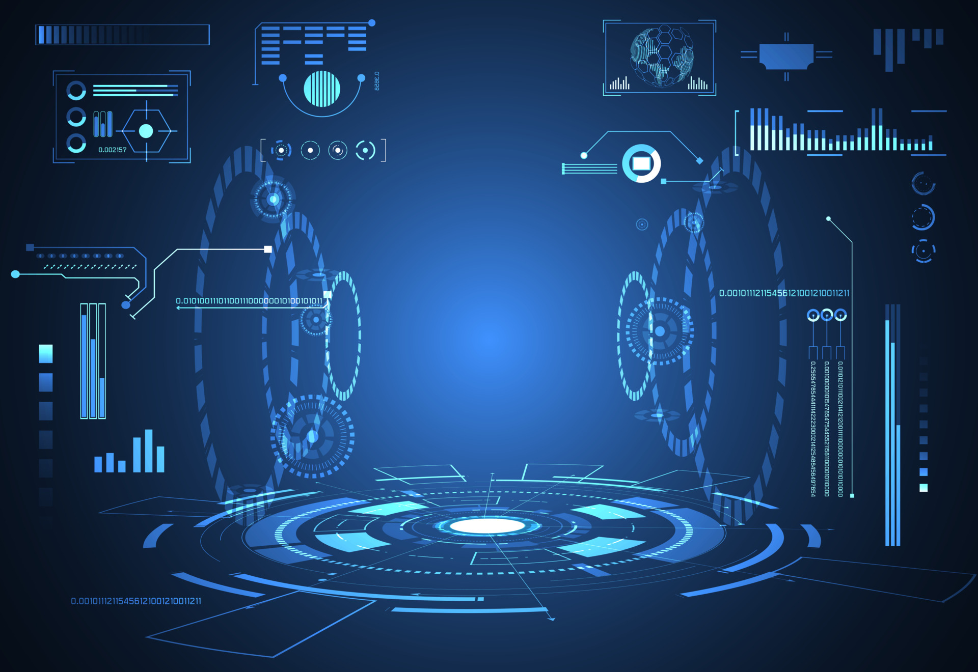 abstract technology ui futuristic concept hud interface hologram elements of digital data chart ...
