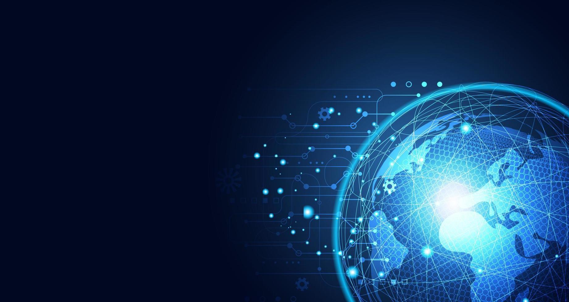 Abstract Global Network Background World Map Connection Point And Line