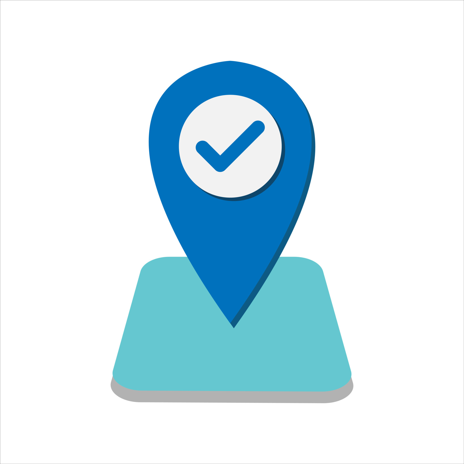 Checkmark Icon Approvement Concept Geolocation Map Mark Point Location Vector Illustration