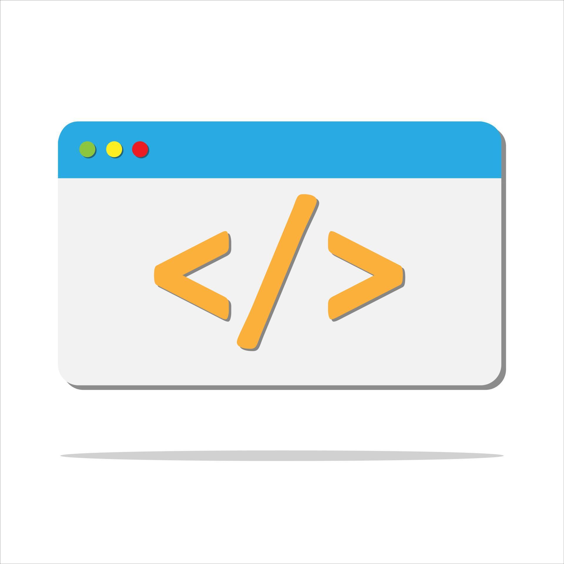 Web Development concept. Website coding, Web page. Vector icon. Cartoon ...