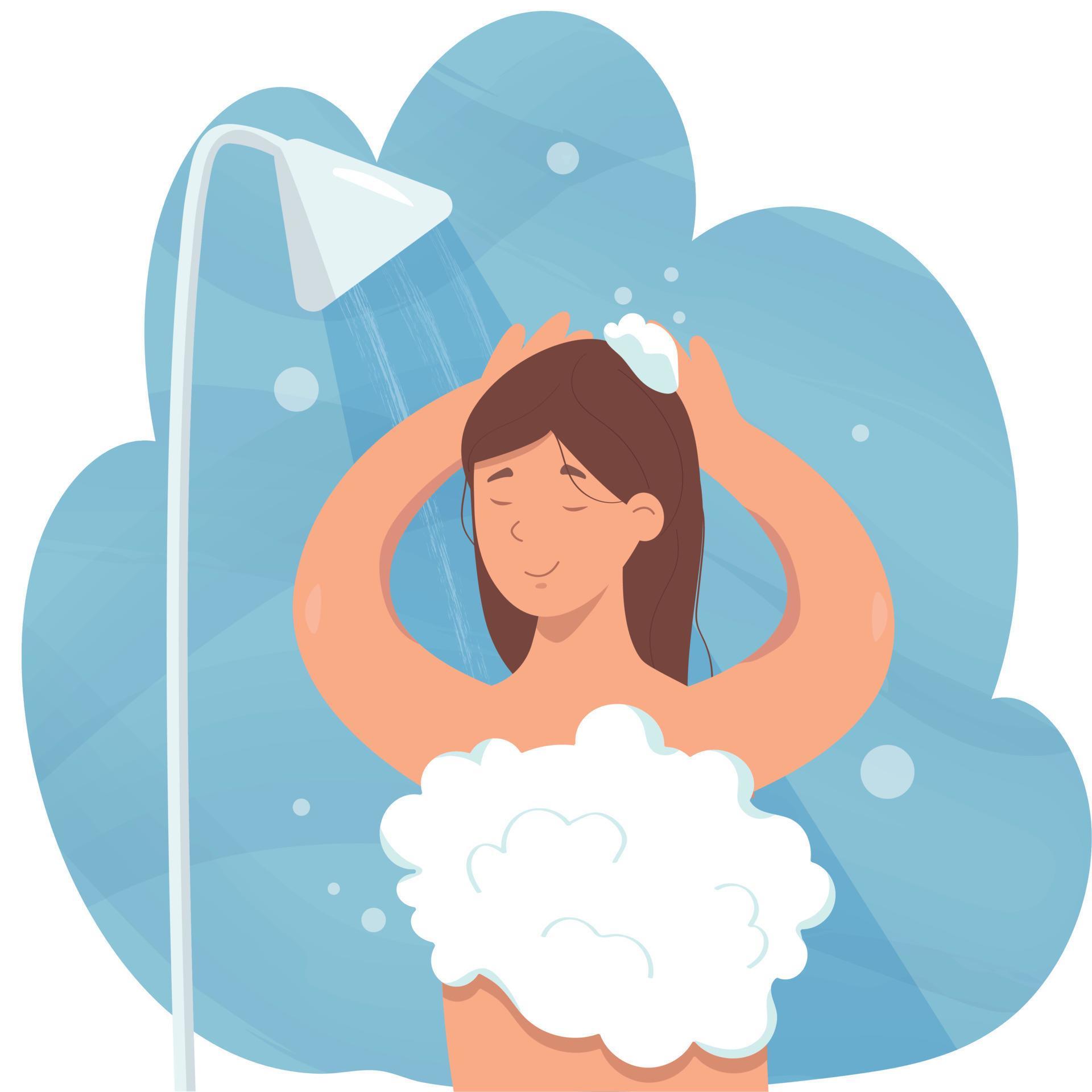 Girl Taking Shower 6719942 Vector Art At Vecteezy