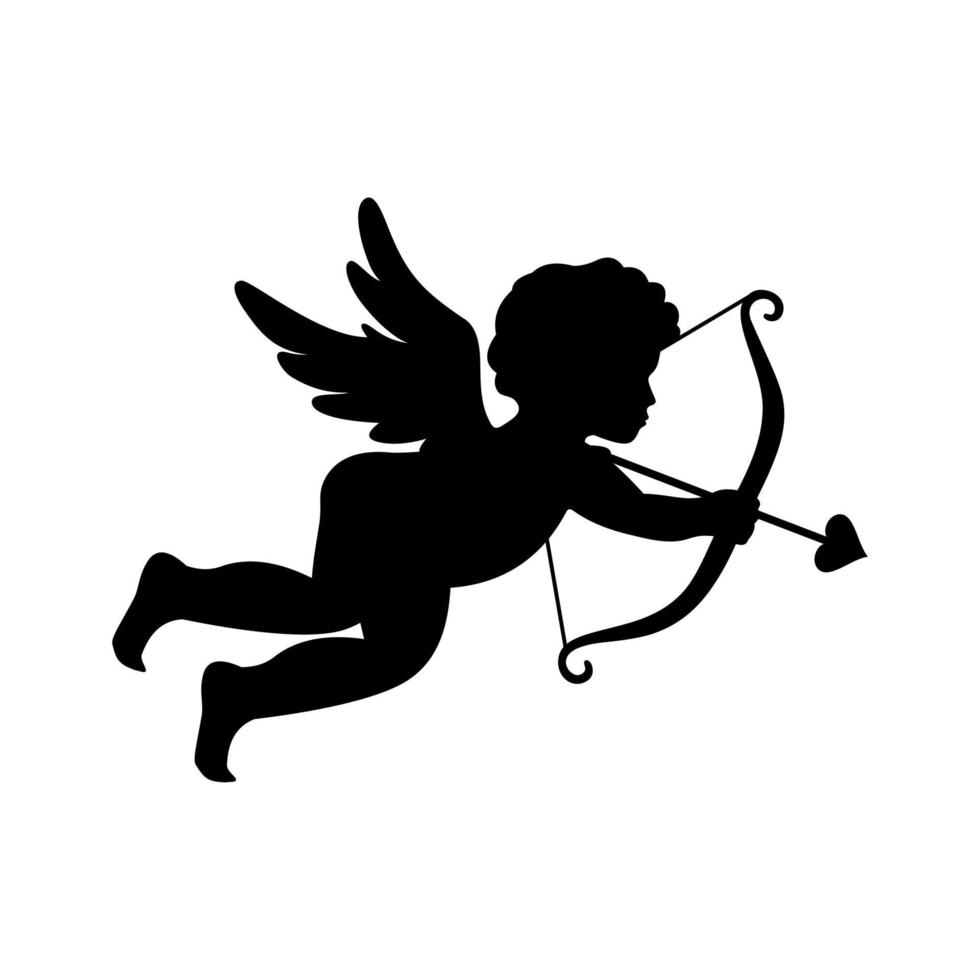 Cupid Silhouette Vector 6720682 Vector Art At Vecteezy