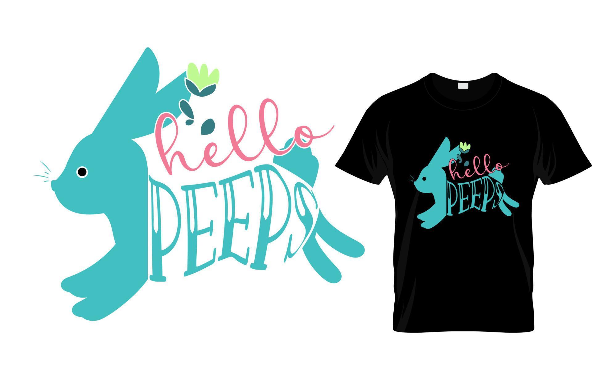 Hello peeps easter typography design 6721003 Vector Art at Vecteezy