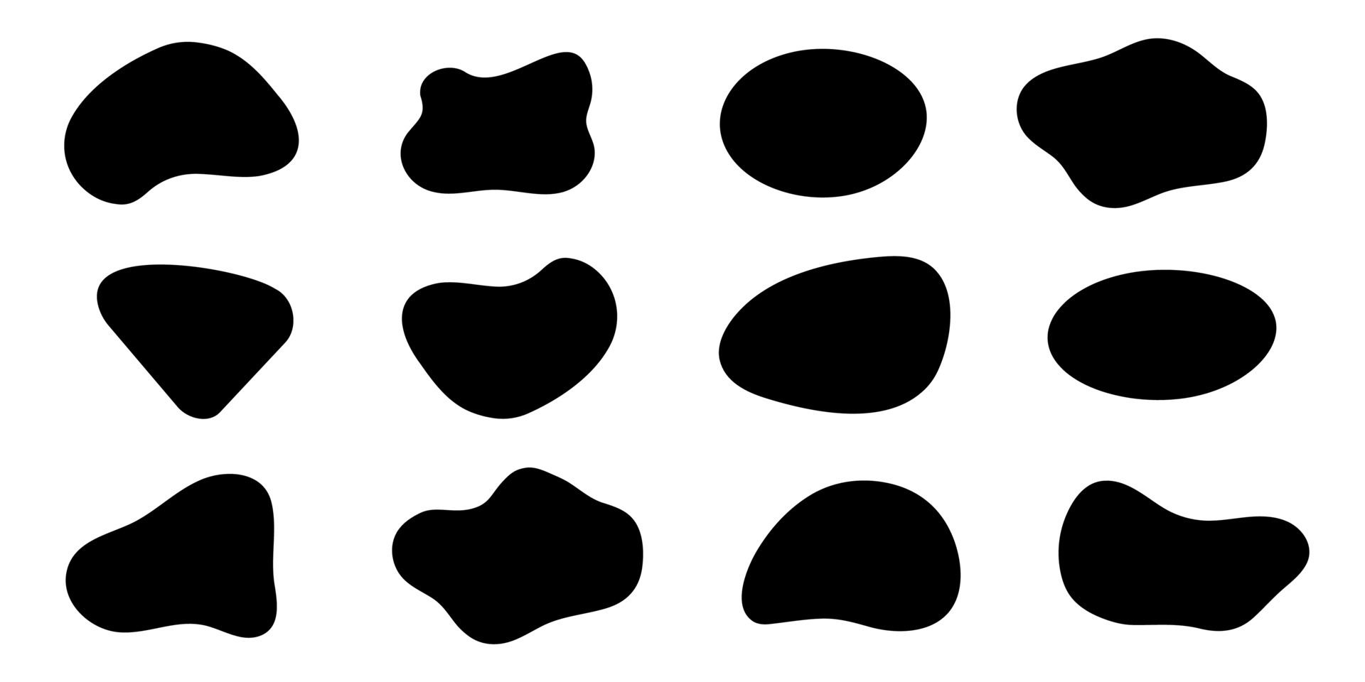 Blob Shape Organic Vector Illustration Set Collection From Abstract