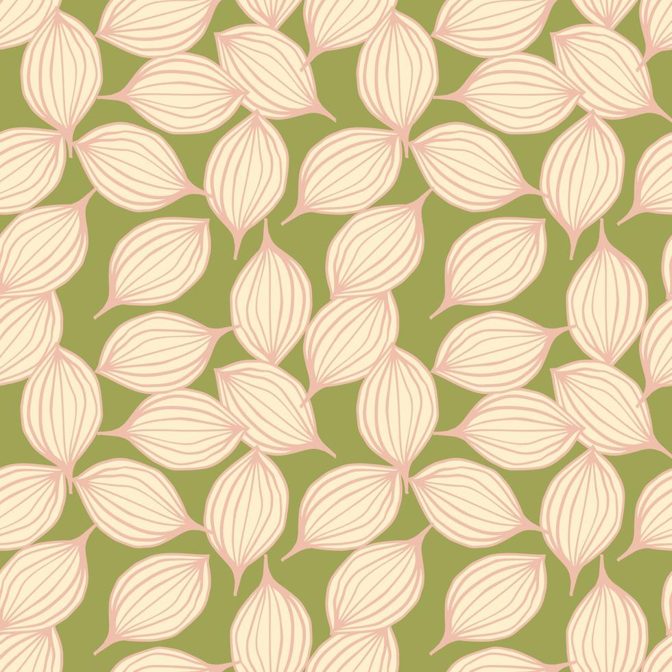 Exotic Outline Leaves Seamless Pattern Abstract Floral Background