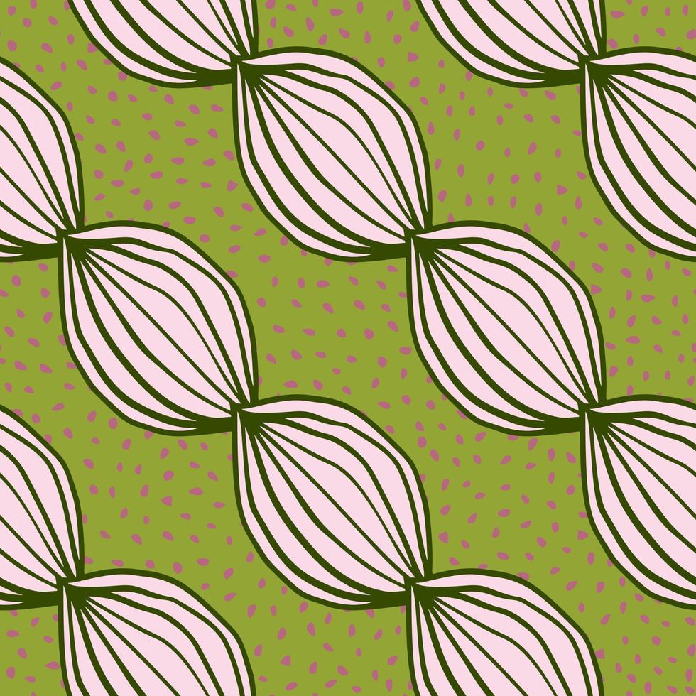 Exotic Outline Leaves Seamless Pattern Abstract Floral Background
