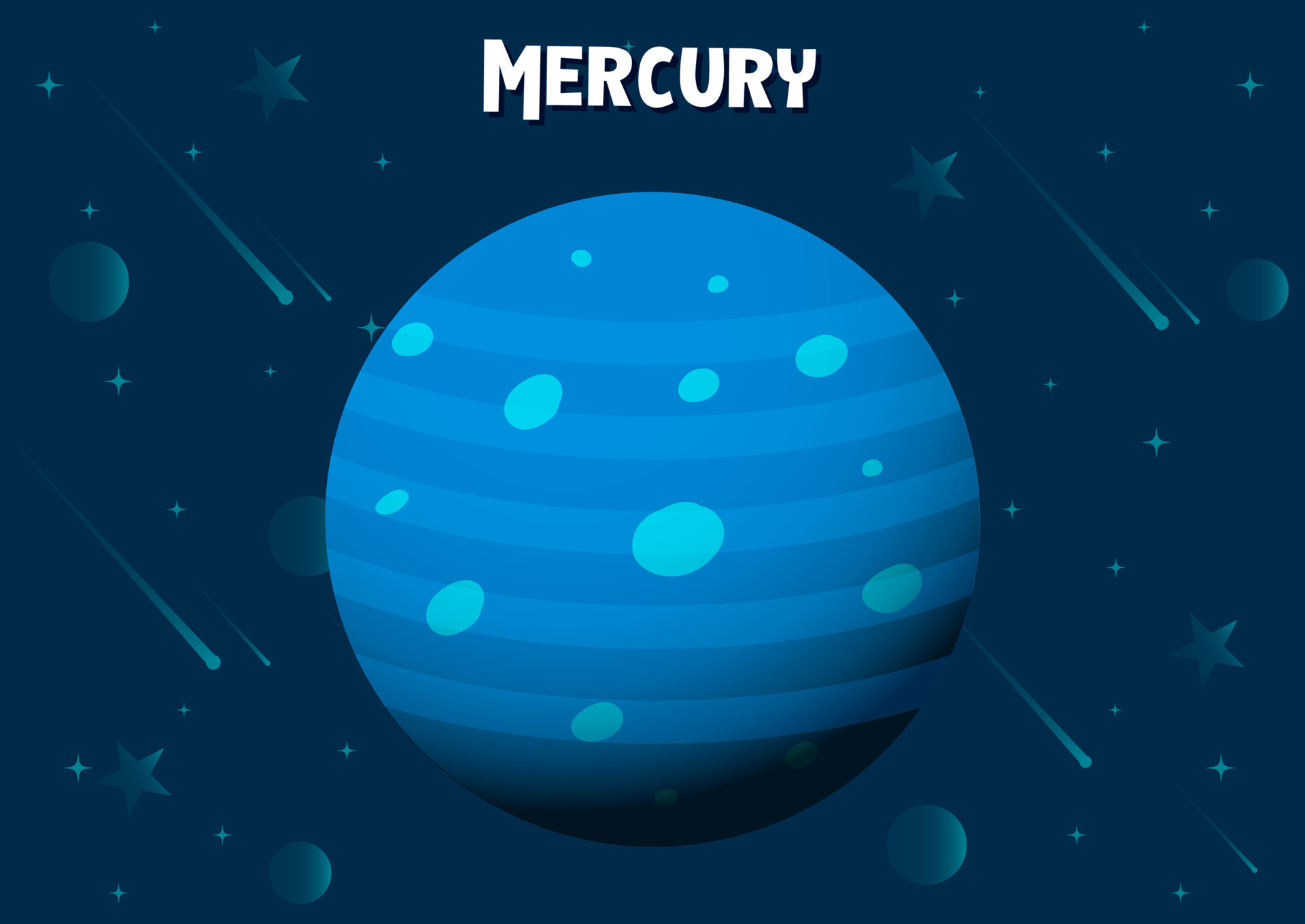 Vector illustration of Mercury planet 6730442 Vector Art at Vecteezy