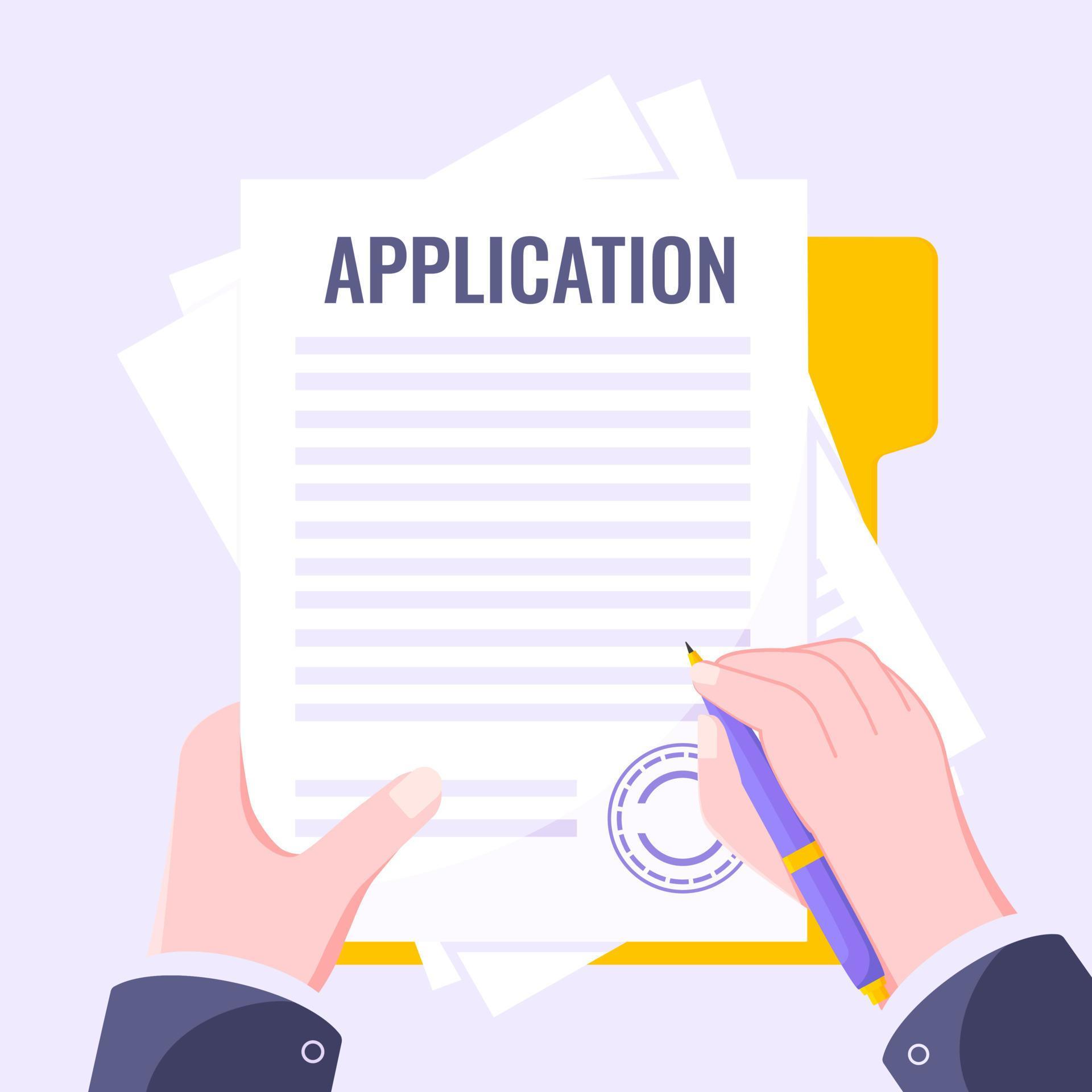 Application document form submit flat style design icon sign vector ...