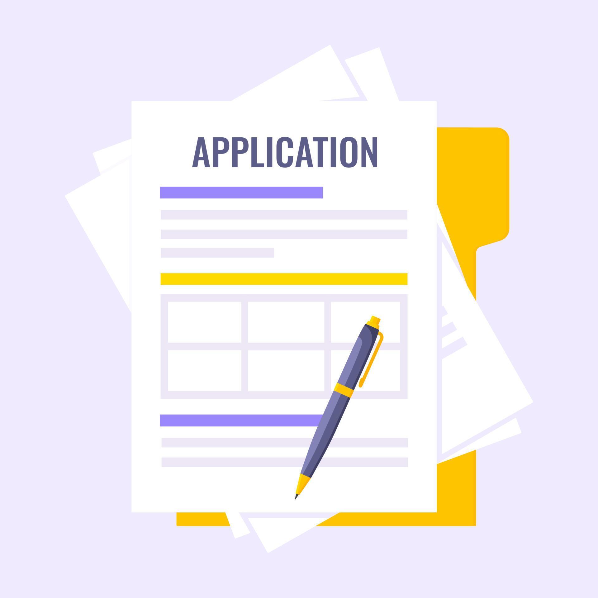 Submit loan application document form flat style design icon sign ...