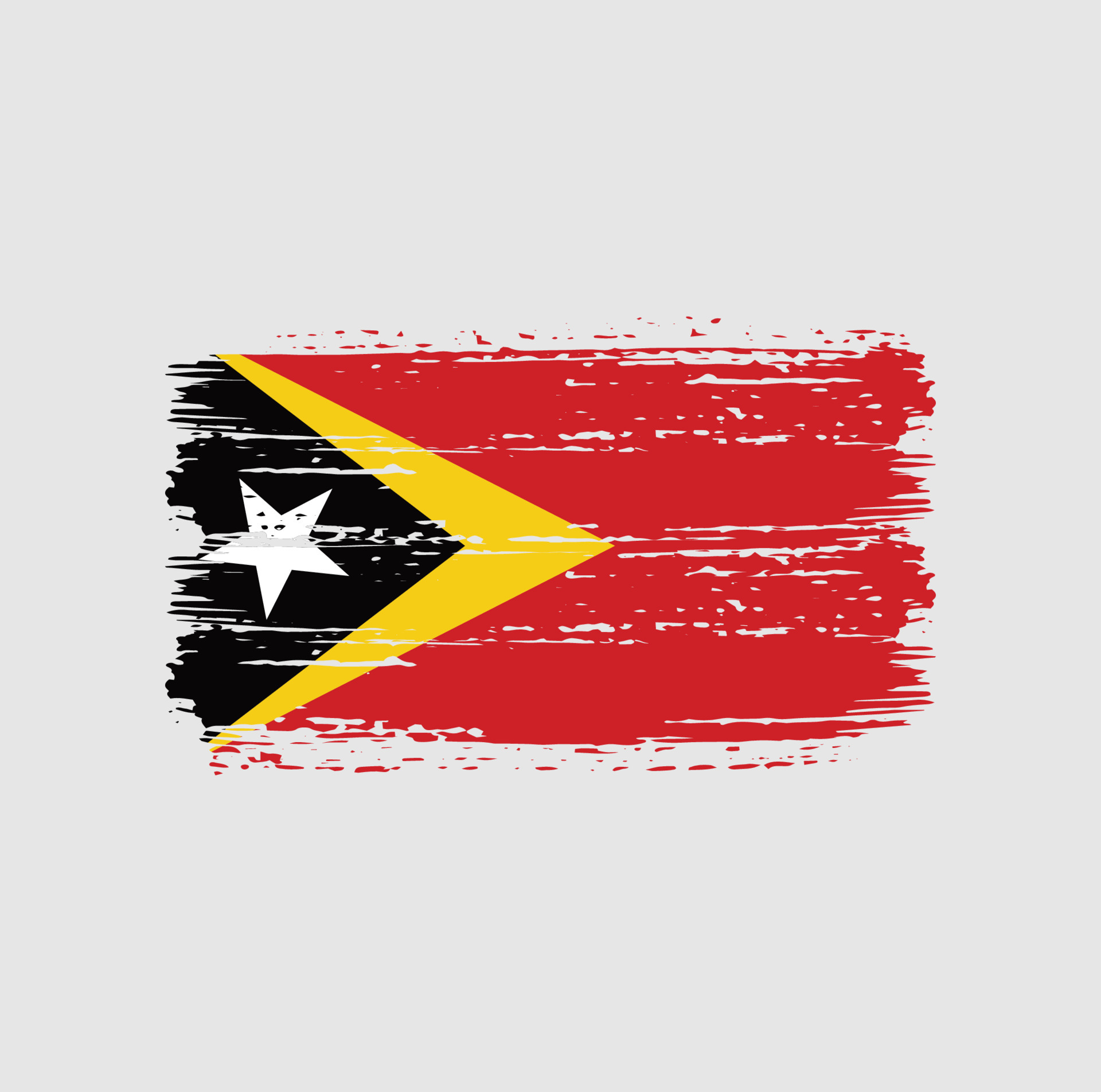 Timor Leste Flag Brush Strokes. National Flag 6738681 Vector Art at ...