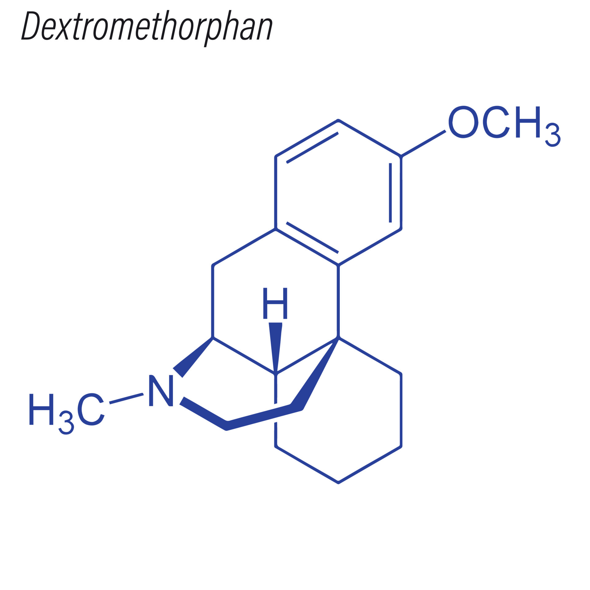 Vector Skeletal Formula Of Dextromethorphan 6740384 Vector Art At Vecteezy