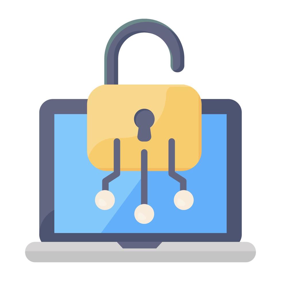 flat vector design of laptop encryption icon 6741713 Vector Art at Vecteezy