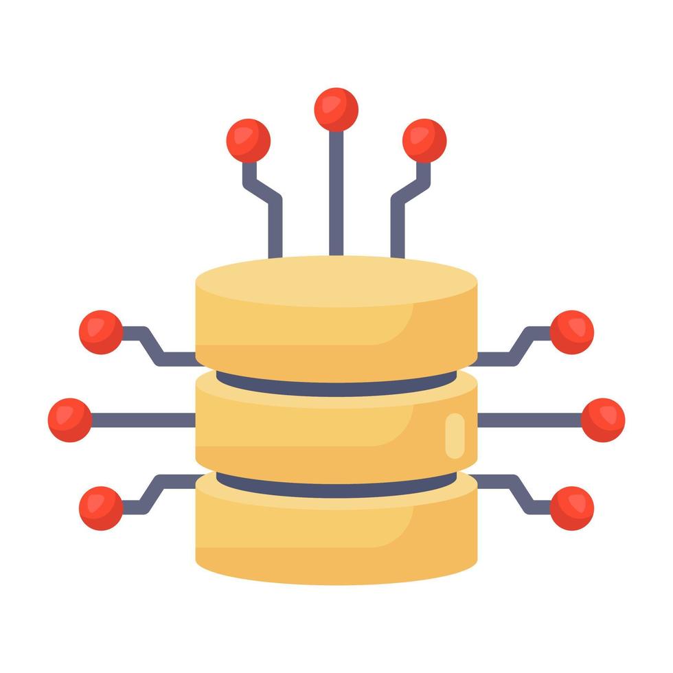 Database rack with nodes showing database network icon 6741776 Vector ...