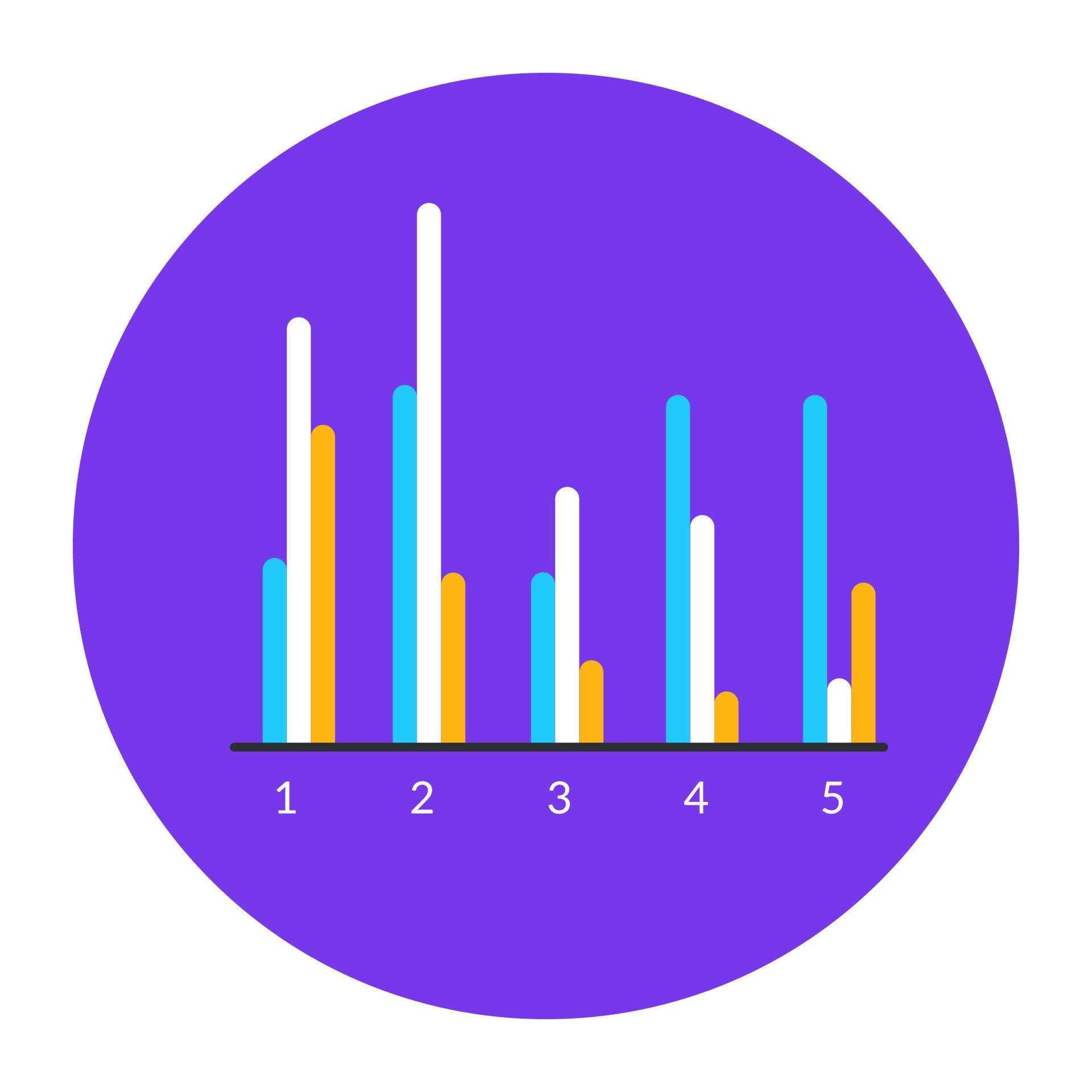 Data Analytics Flat Rounded Icon Of Statistical Graph 6742424 Vector