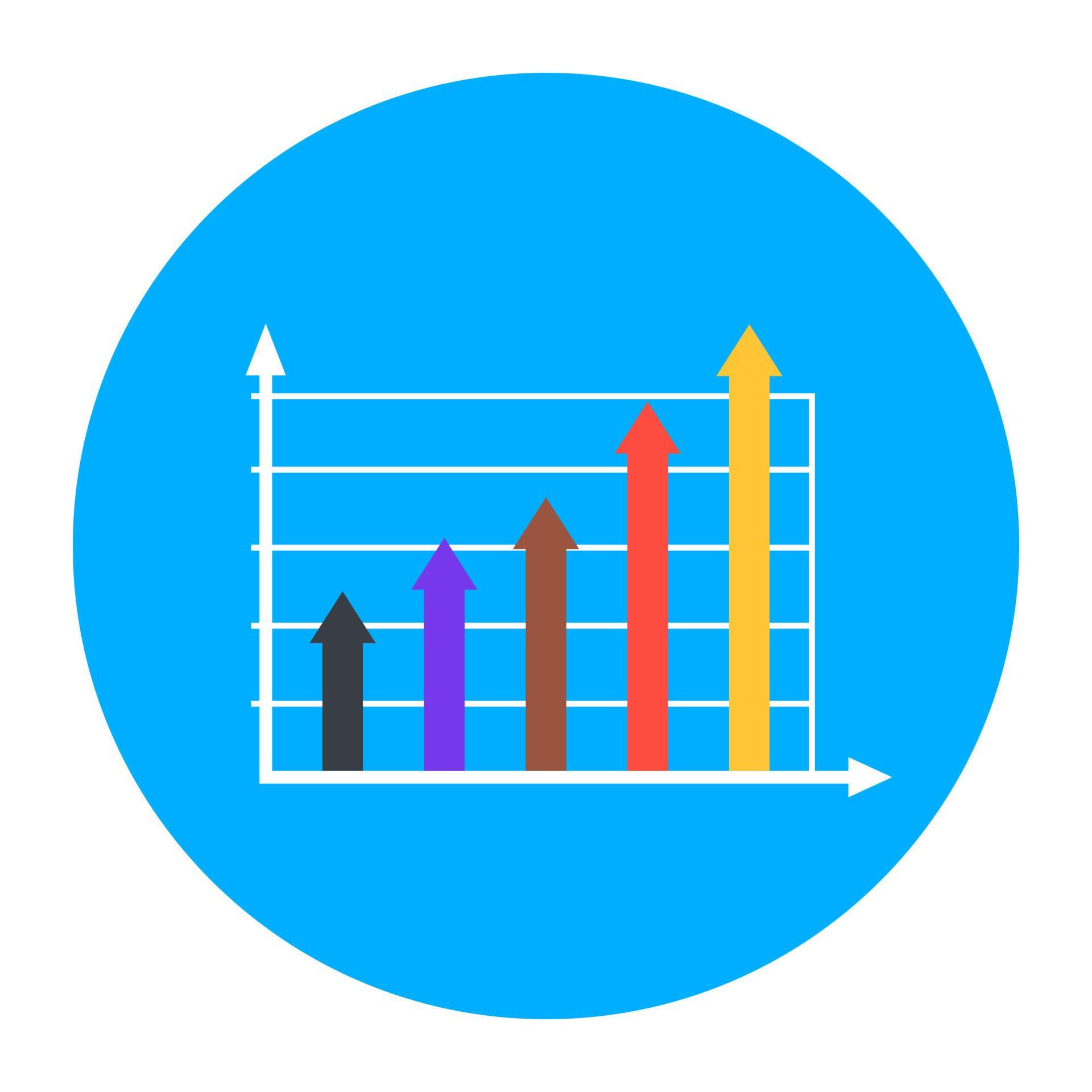Data Analytics Flat Rounded Icon Of Statistical Graph 6742426 Vector