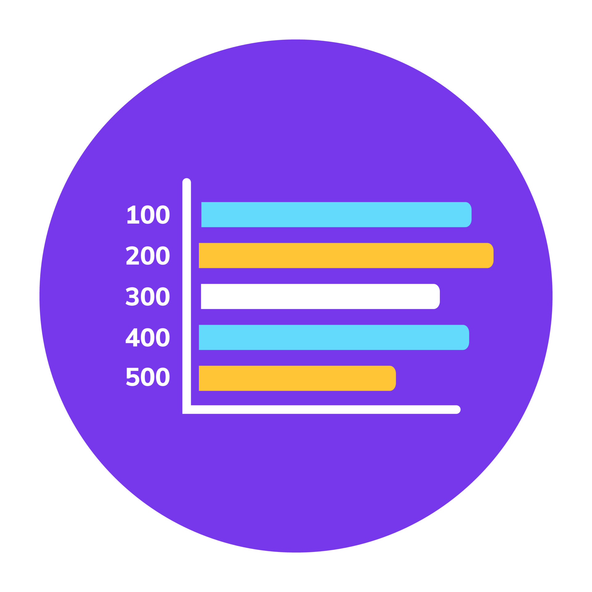 Data Analytics Flat Rounded Icon Of Horizontal Bar Chart 6742487