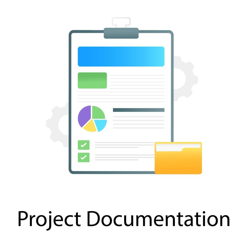 Gradient vector of project documentation, data processing concept ...