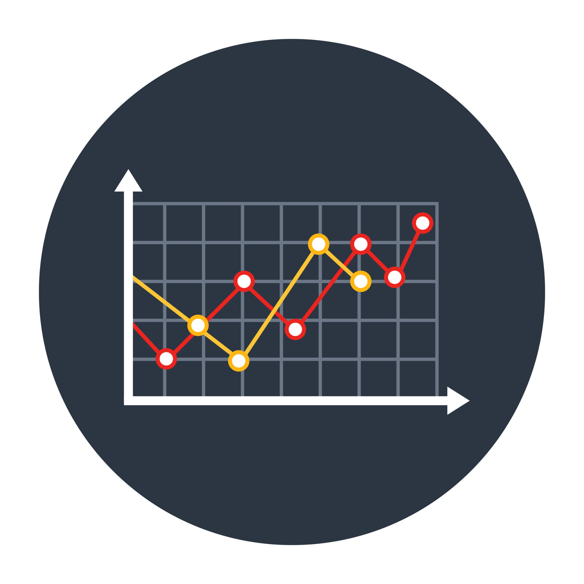 Graphical Data Representation Flat Rounded Icon Of Polyline Chart