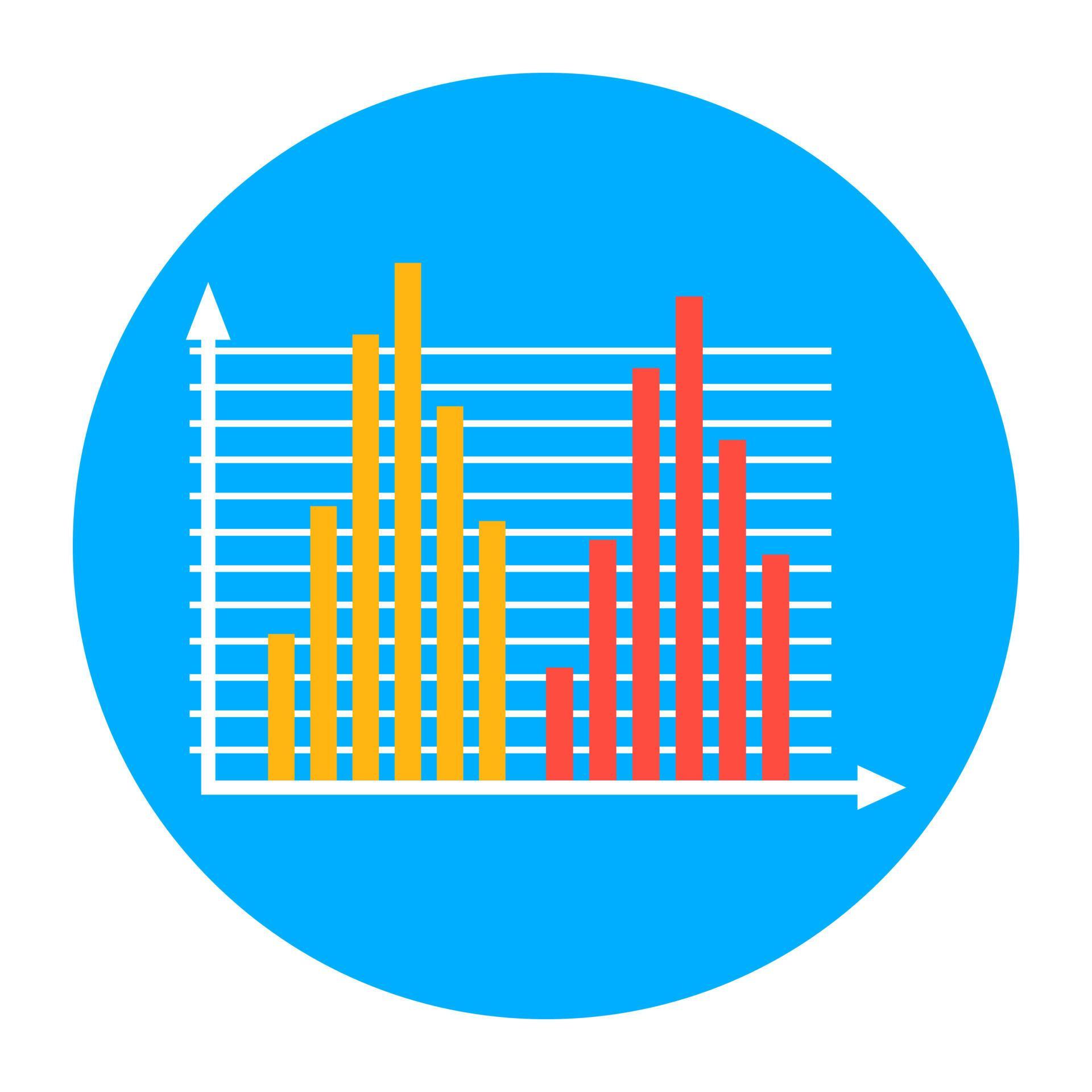 Data Analytics Flat Rounded Icon Of Vertical Chart 6746834 Vector Art