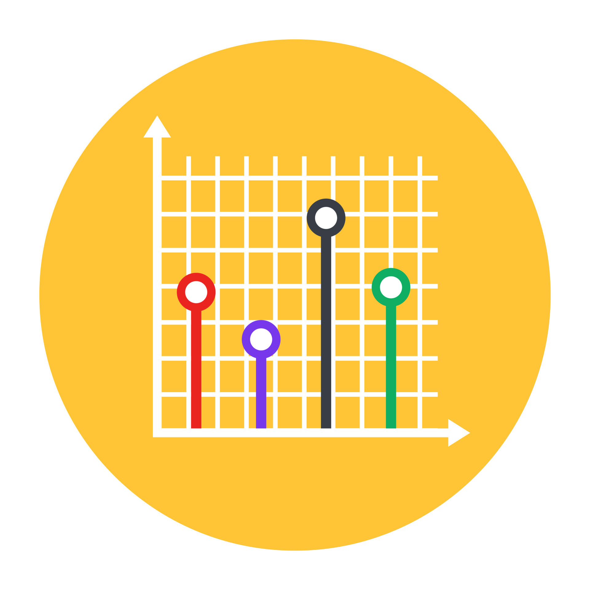 Graphical Data Representation Flat Rounded Icon Of Polyline Chart