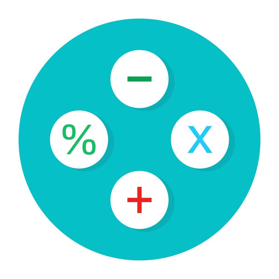 Formulas derived through calculations, flat rounded icon 6747200 Vector ...
