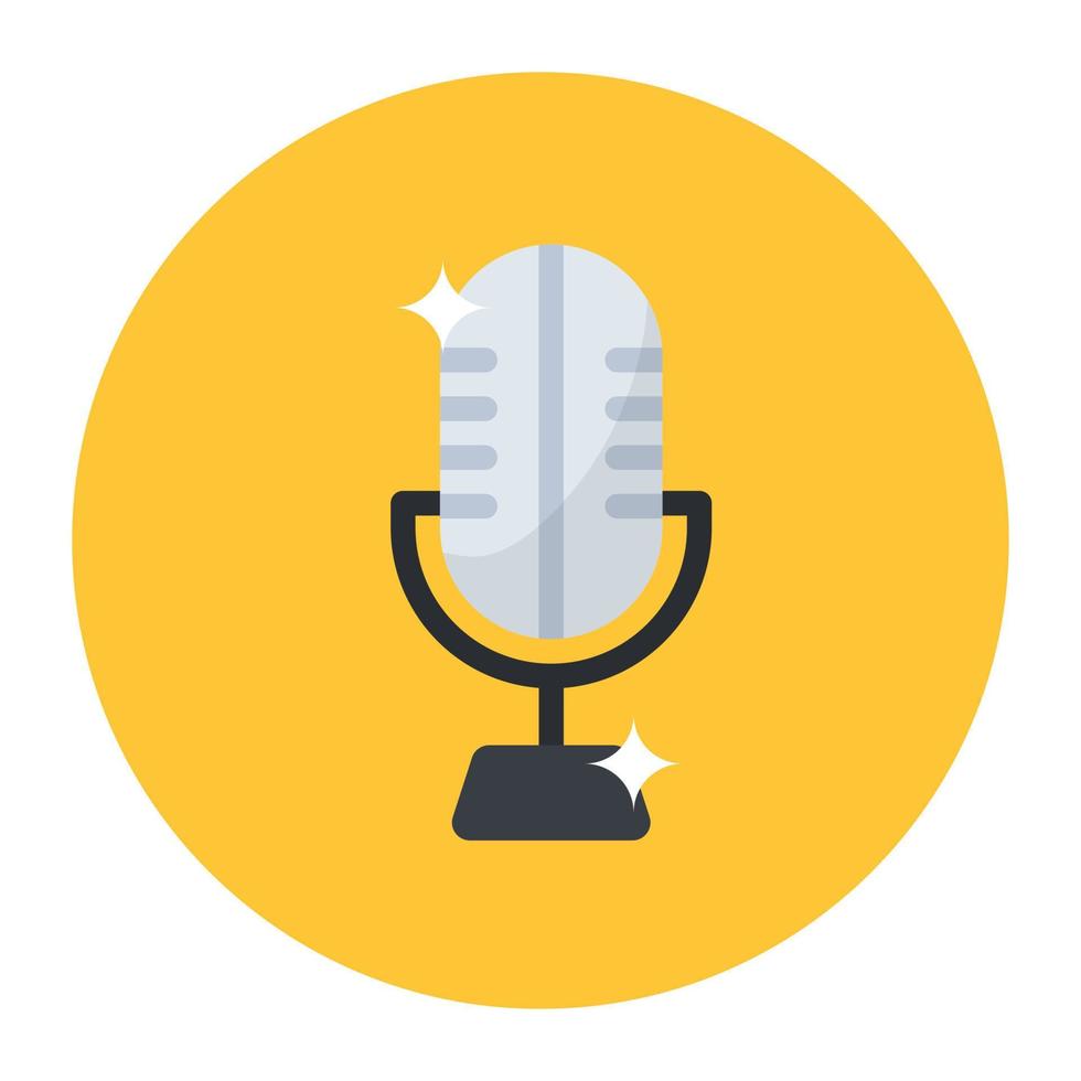Recording mic icon, vector design of microphone 6747628 Vector Art at ...