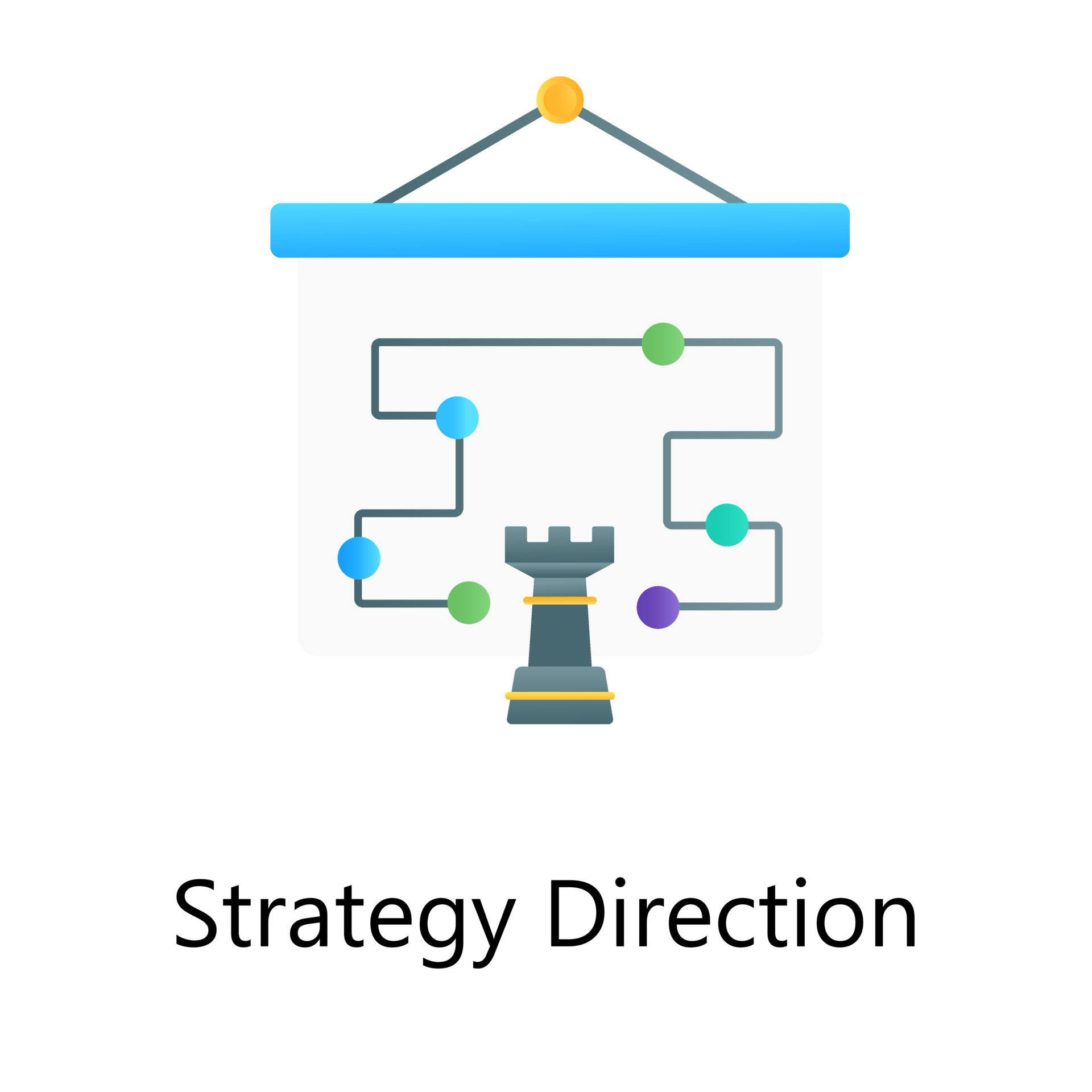 Flat gradient vector of strategy direction, tactical sitemap 6747763 ...