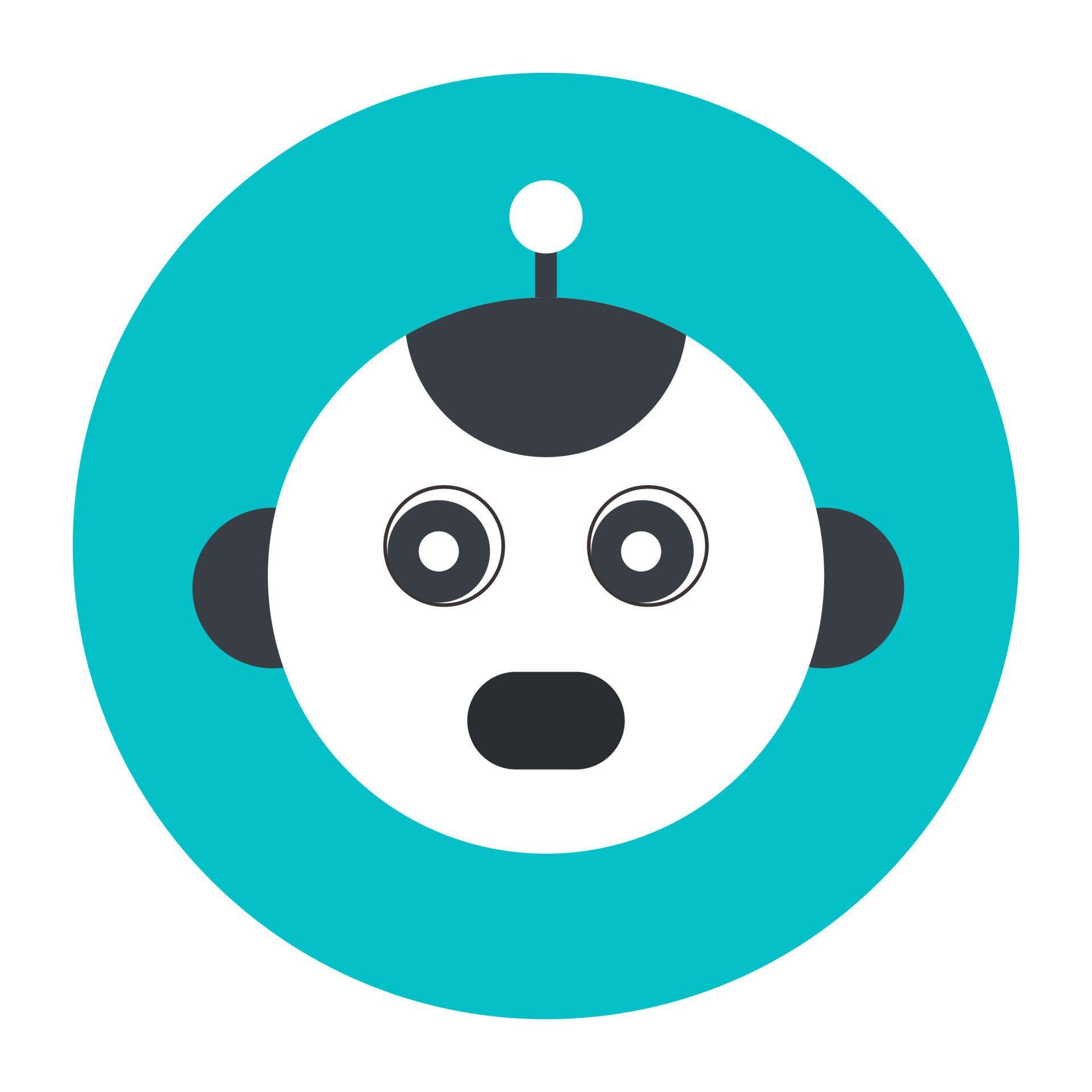 Robot face vector, editable flat rounded style 6747833 Vector Art at ...