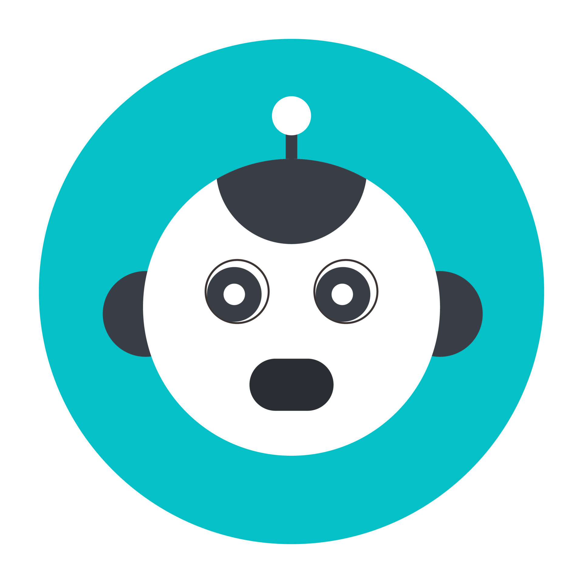 Robot face vector, editable flat rounded style 6747833 Vector Art at ...