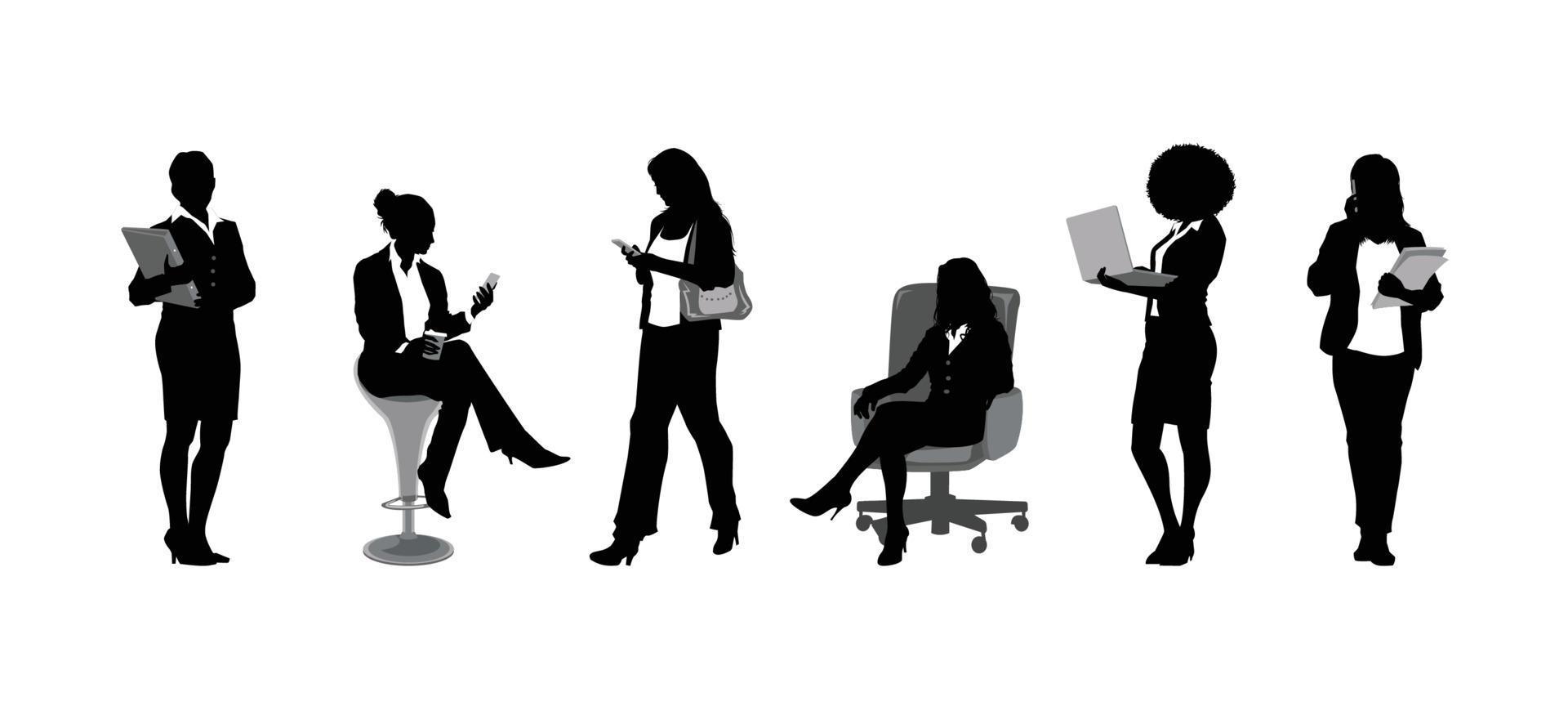 Individual Business Women Silhouettes 6748017 Vector Art at Vecteezy