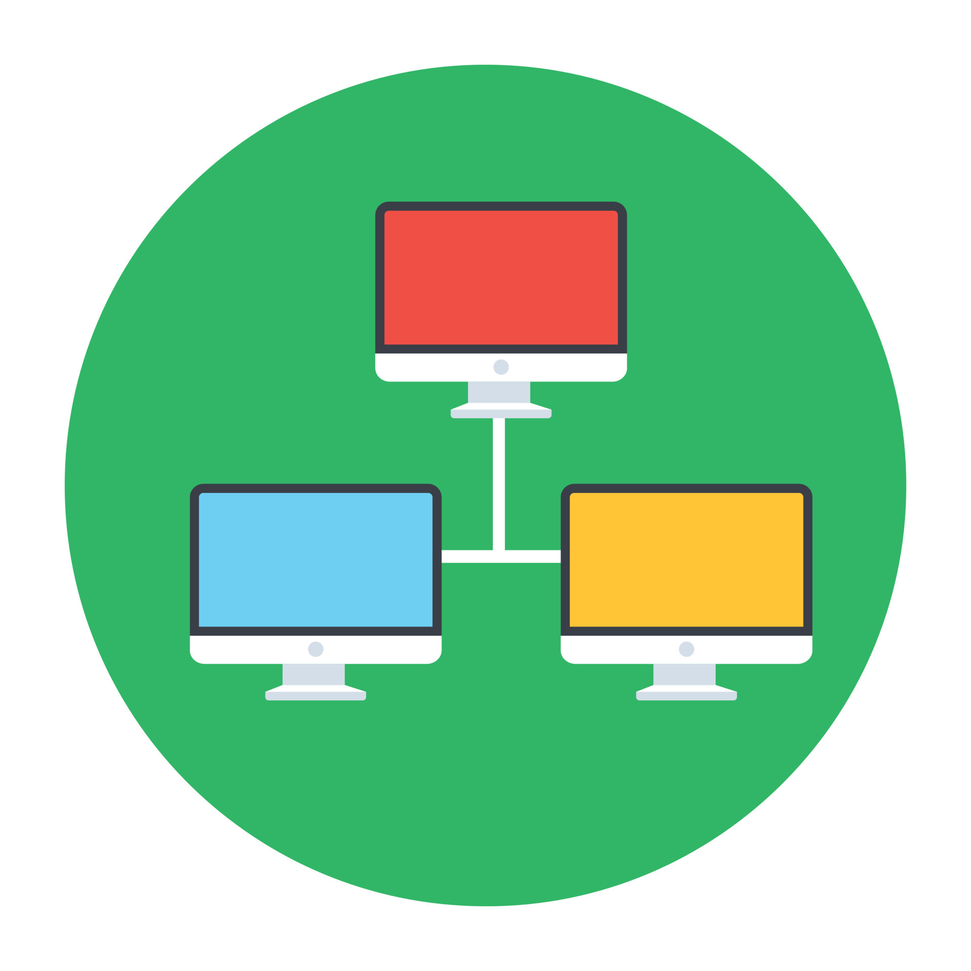 Flat rounded icon of computer network 6748046 Vector Art at Vecteezy