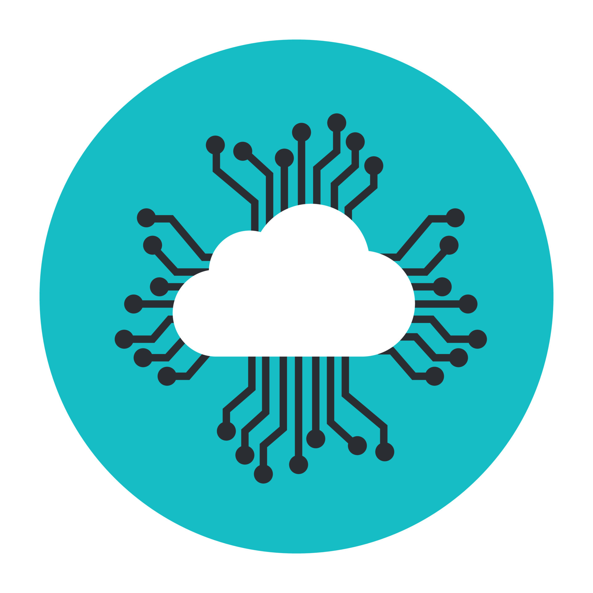 Cloud network, flat rounded icon of cloud hosting 6748184 Vector Art at ...