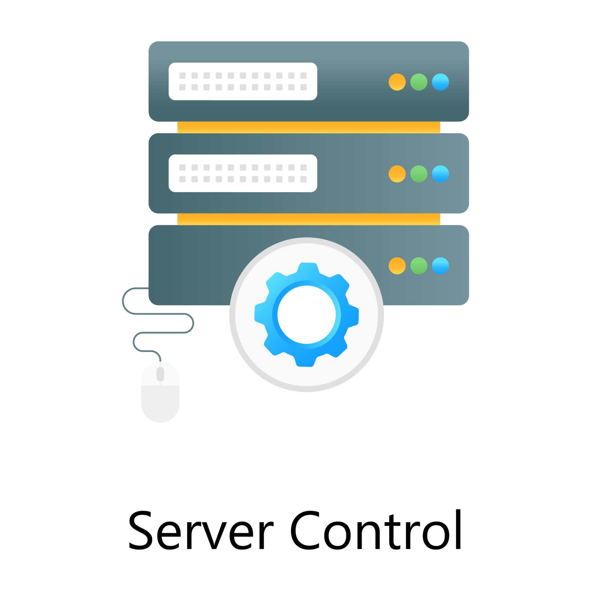 Gear with data center, gradient icon of server control 6748389 Vector ...