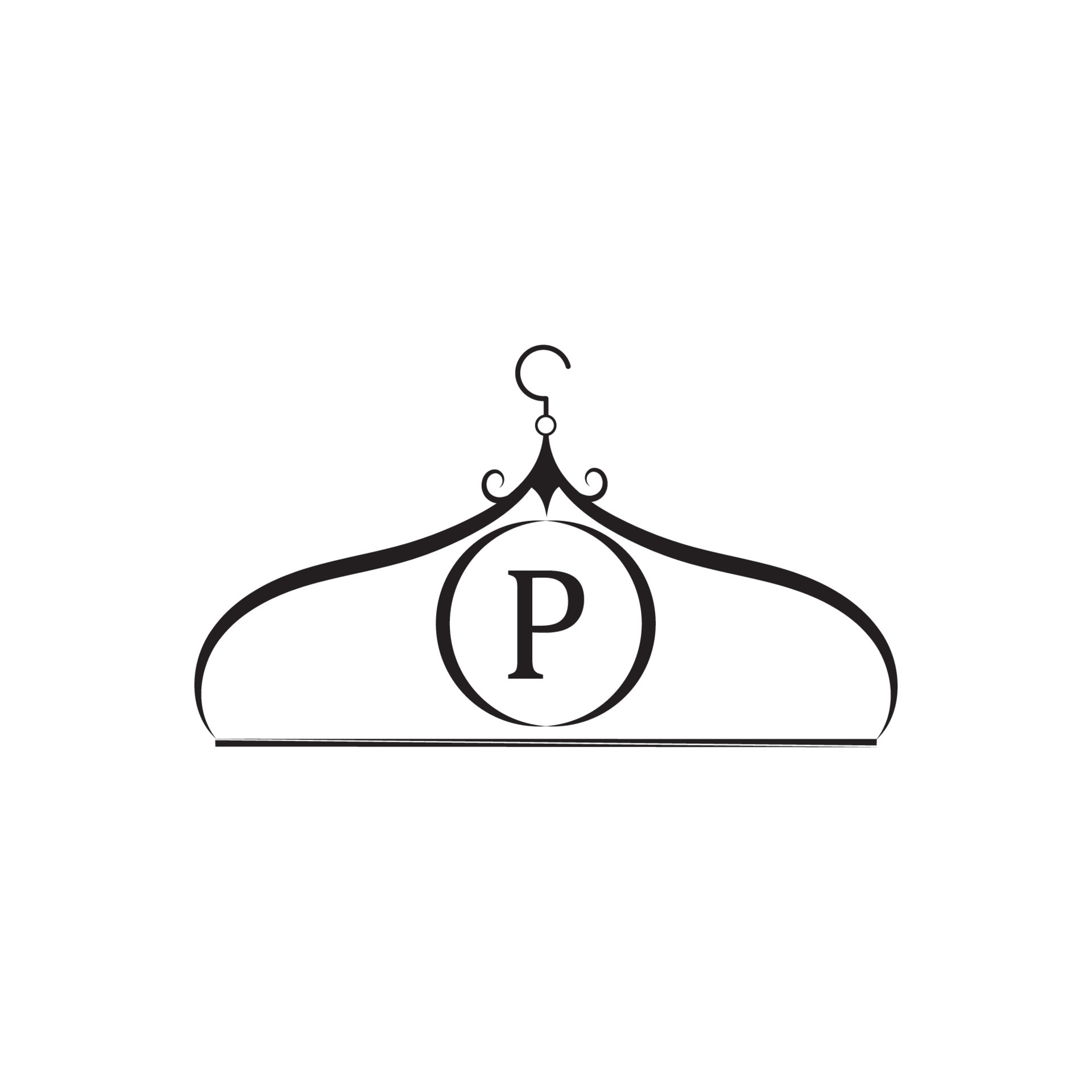 Fashion Vector Logo Clothes Hanger Logo Letter P Logo Tailor Emblem fashion-vector-logo-clothes-hanger-logo-letter-p-logo-tailor-emblem