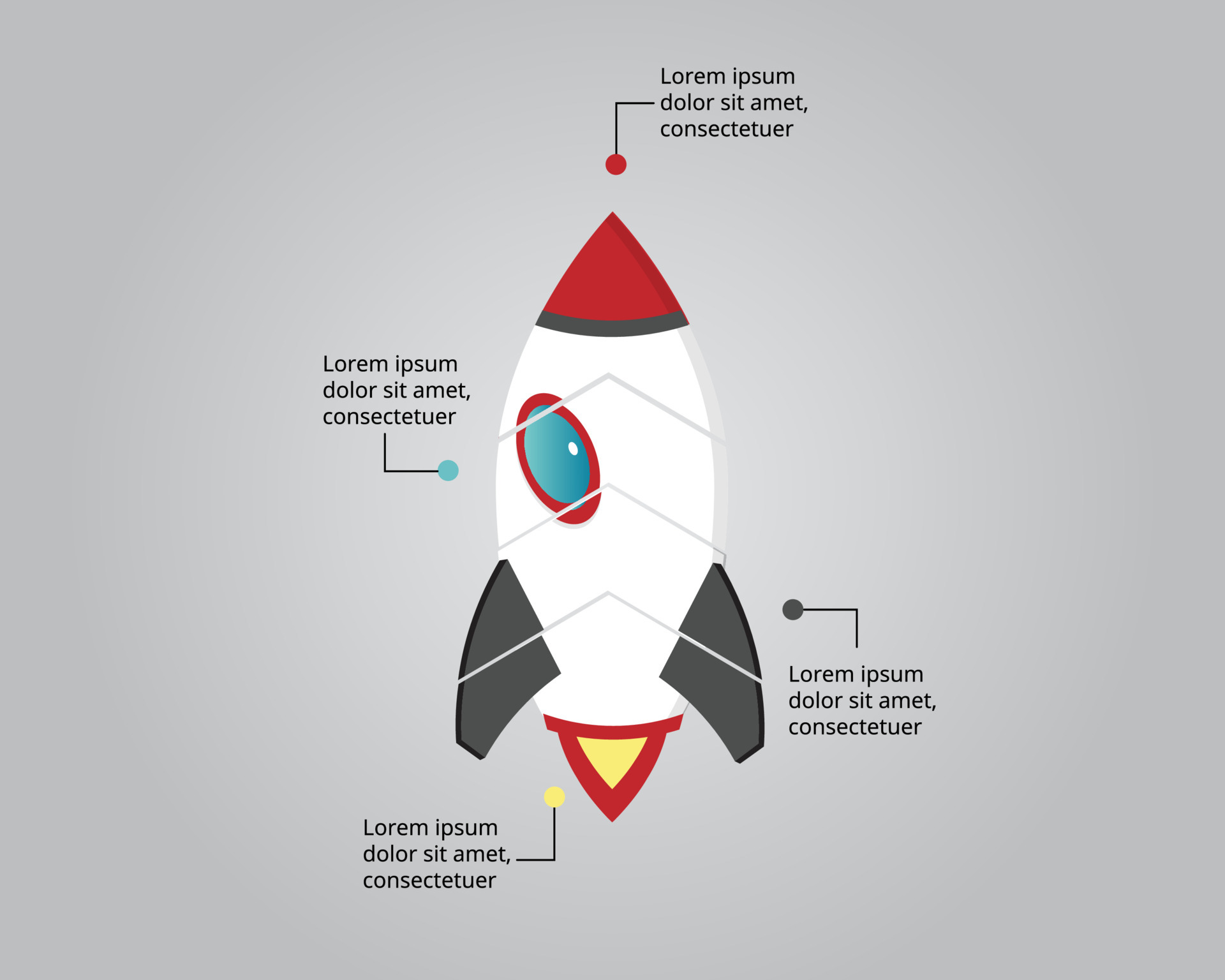 rocket template for infographic for presentation for 4 element 6762328 ...
