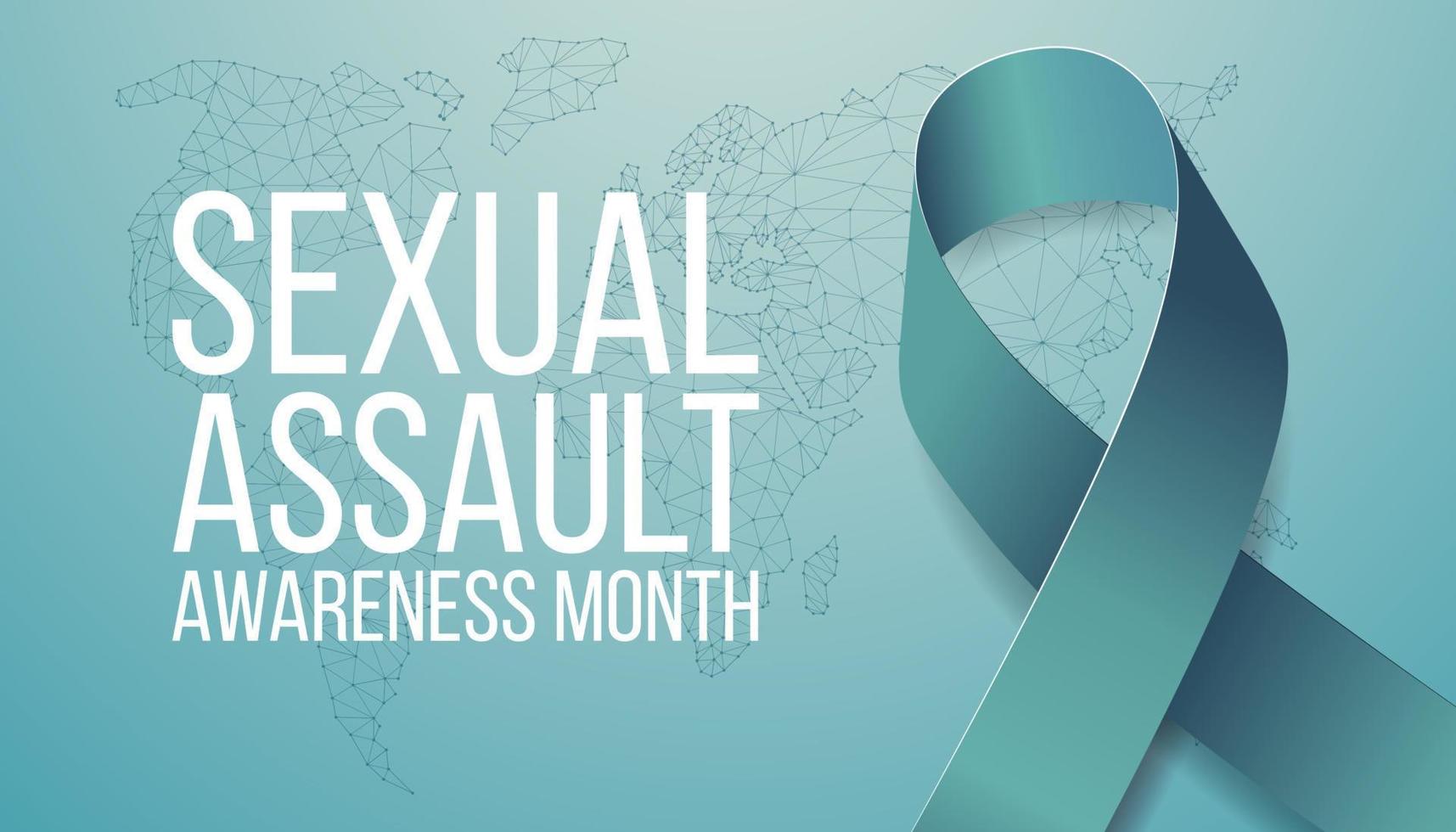 Sexual Assault Awareness Month Concept Banner Template With Teal
